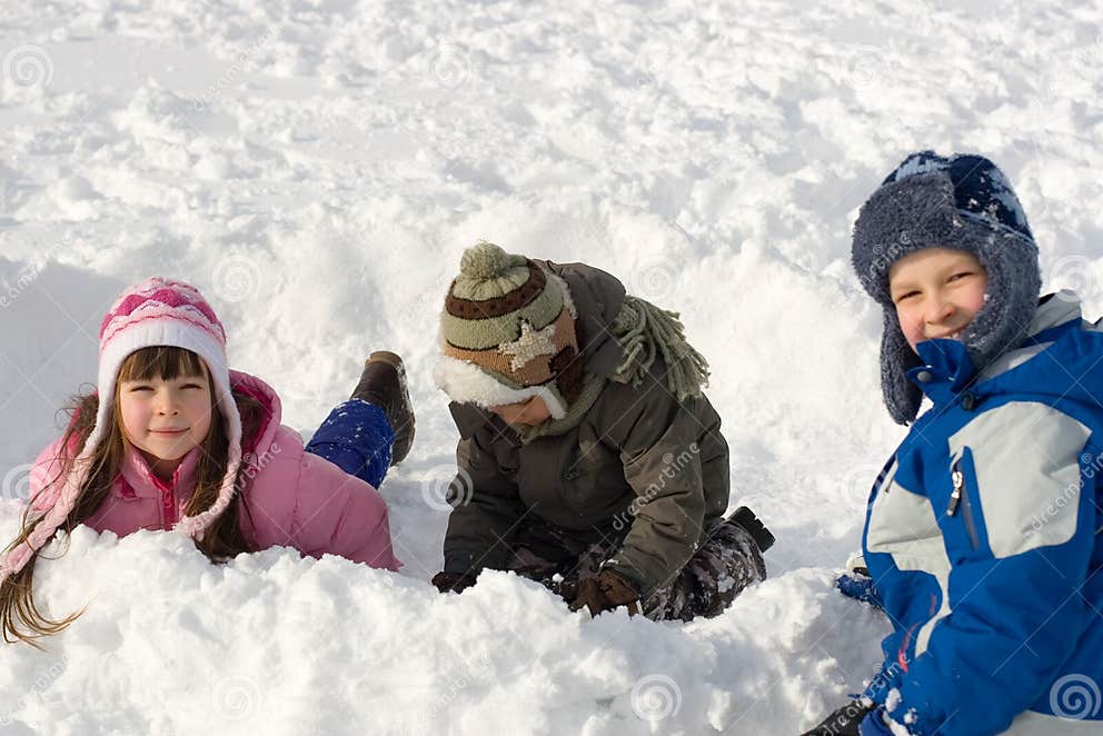 Fun in Snow stock photo. Image of clothing, frisky, cheerful - 1867156