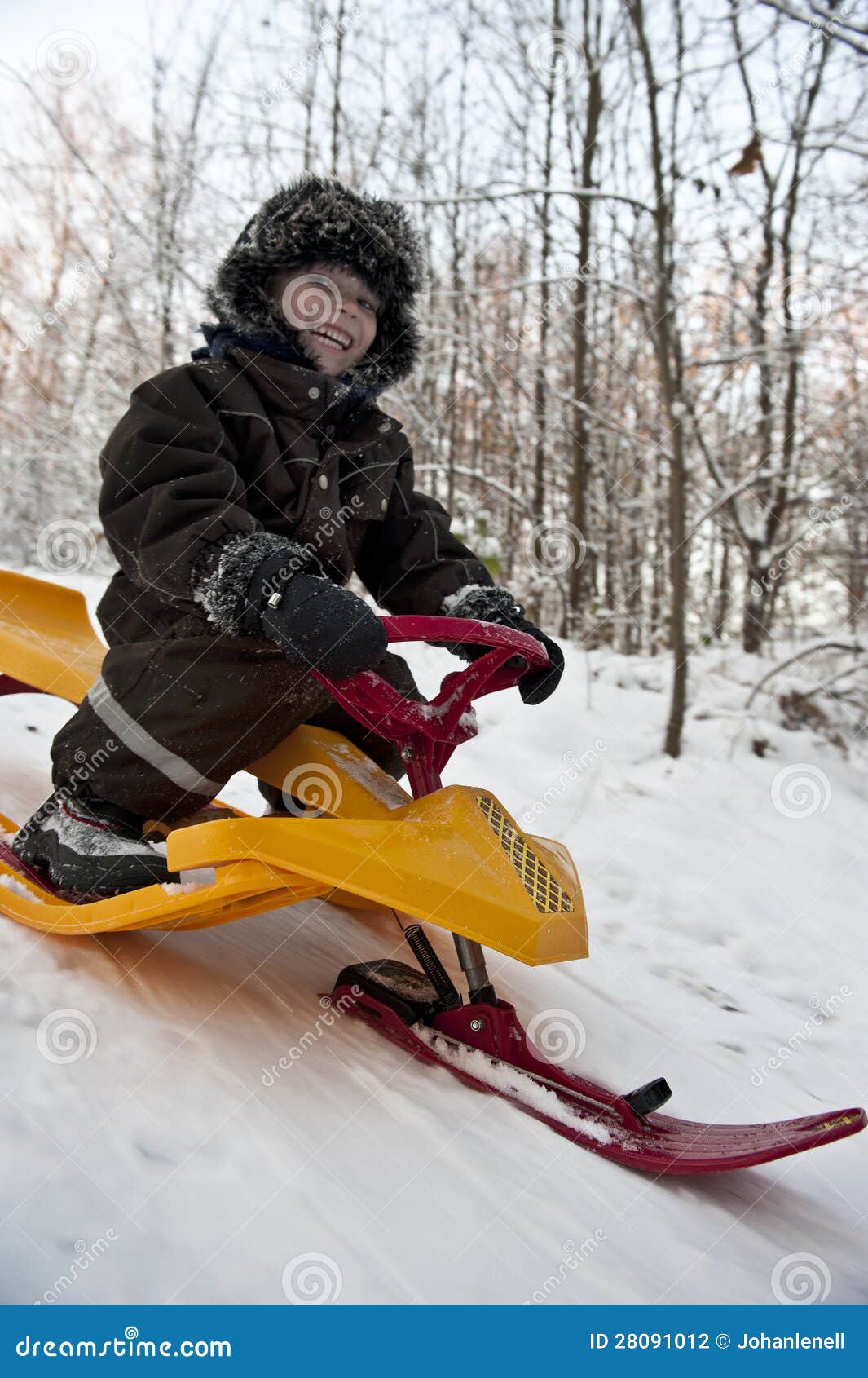 Fun on snow sledge stock photo. Image of season, child - 28091012