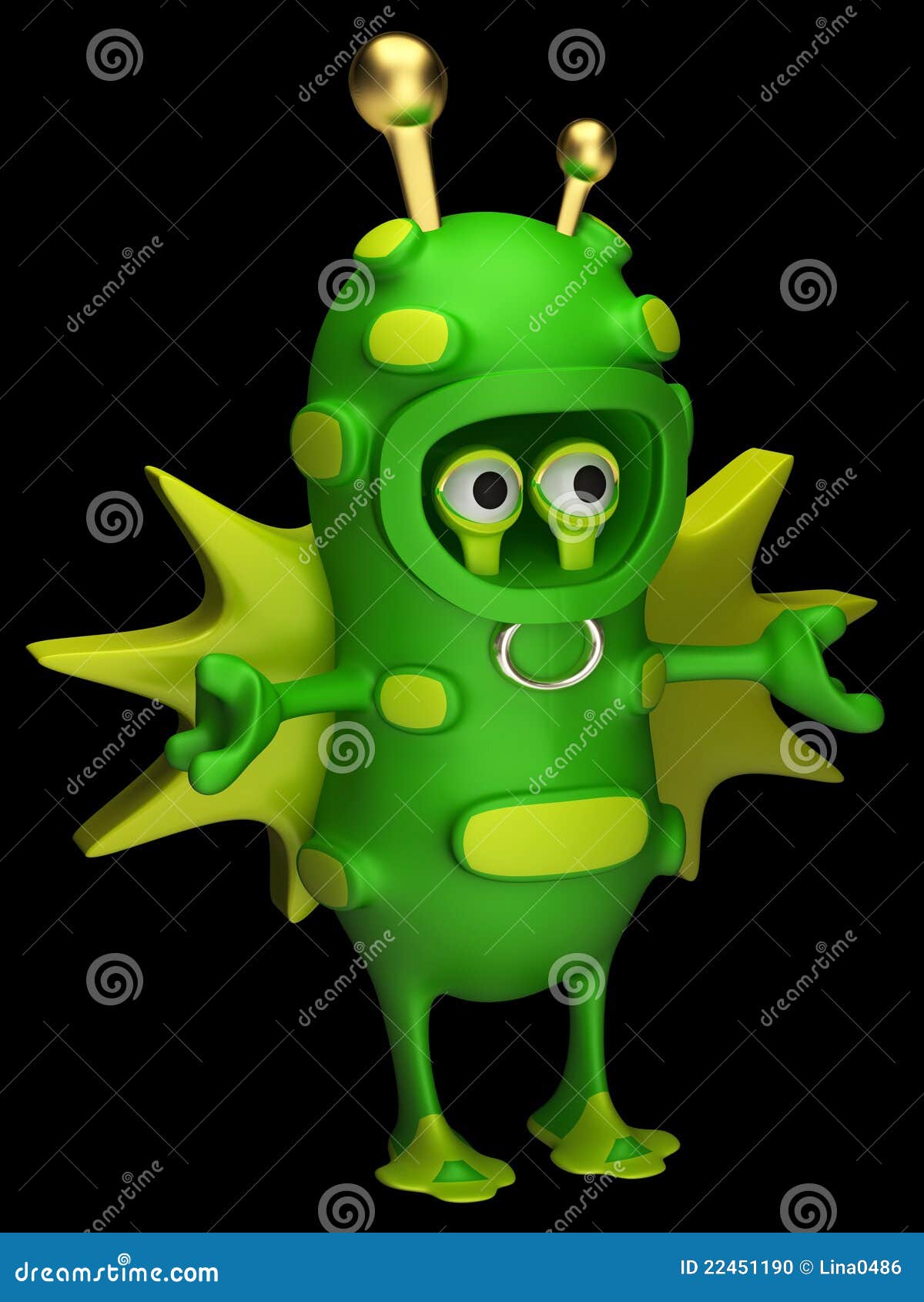 Fun space alien stock illustration. Illustration of friendly - 22451190