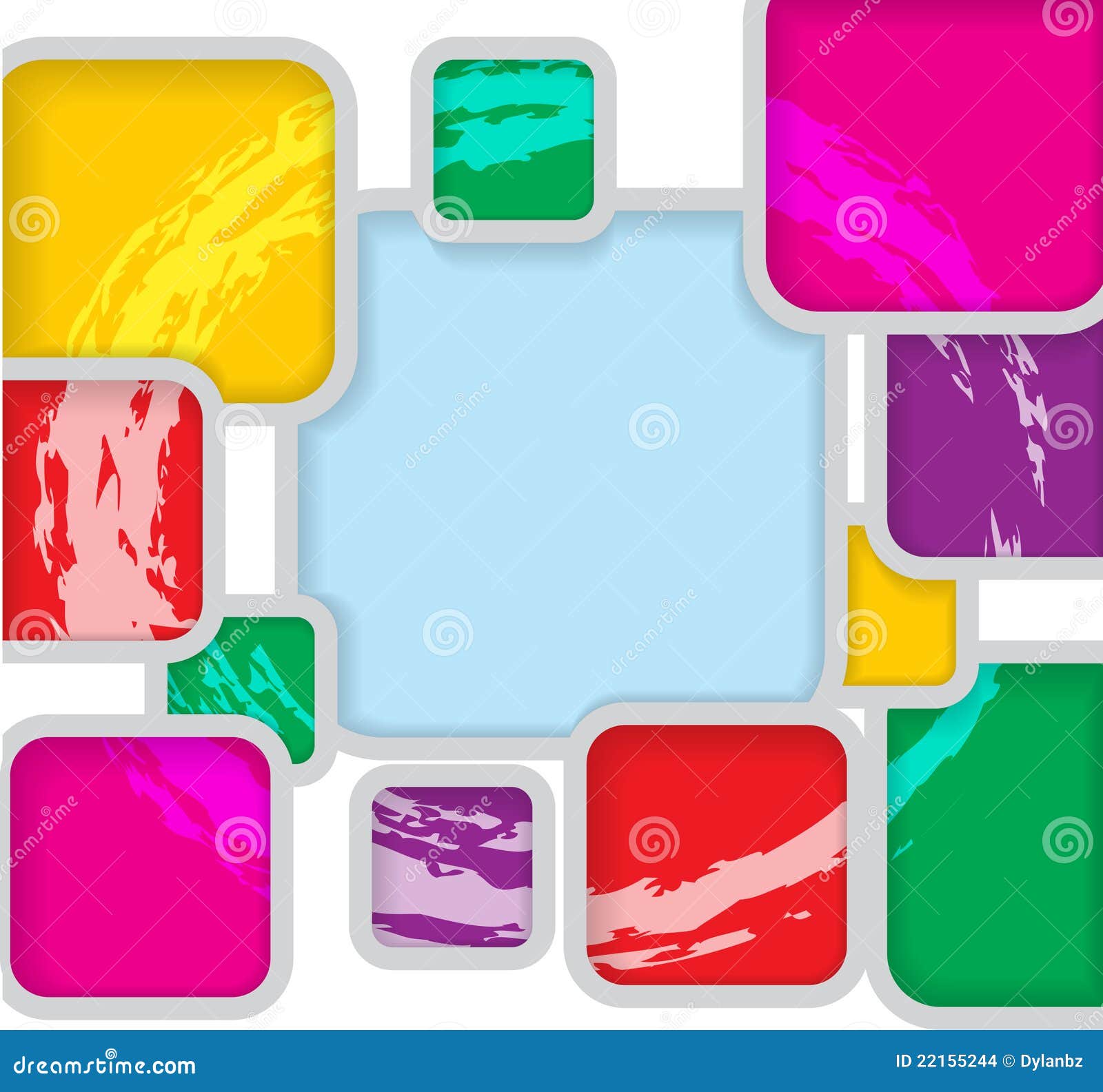 Fun Square Postcard Illustration Stock Vector - Illustration of ...