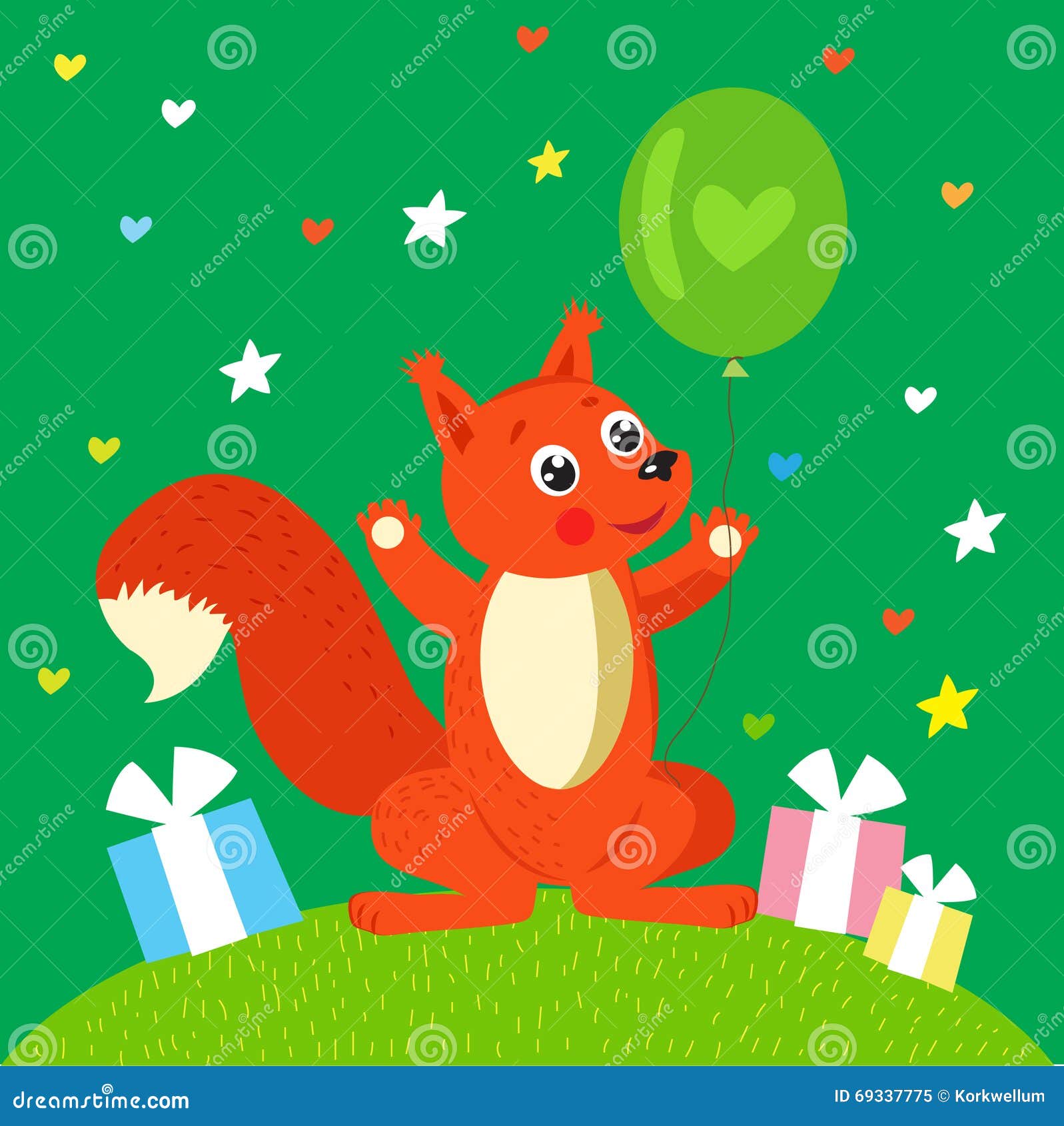 Fun Squirrel. Squirrel. Vector Squirrel. Congratulation. Stock Vector ...
