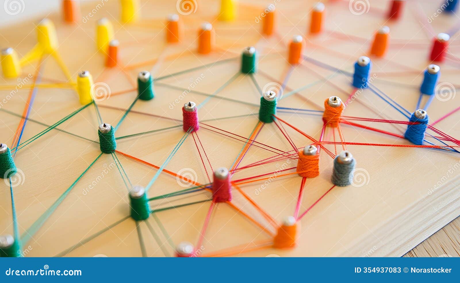 A Fun String Art Workshop with Wooden Boards, Nails, and Colorful Stock ...