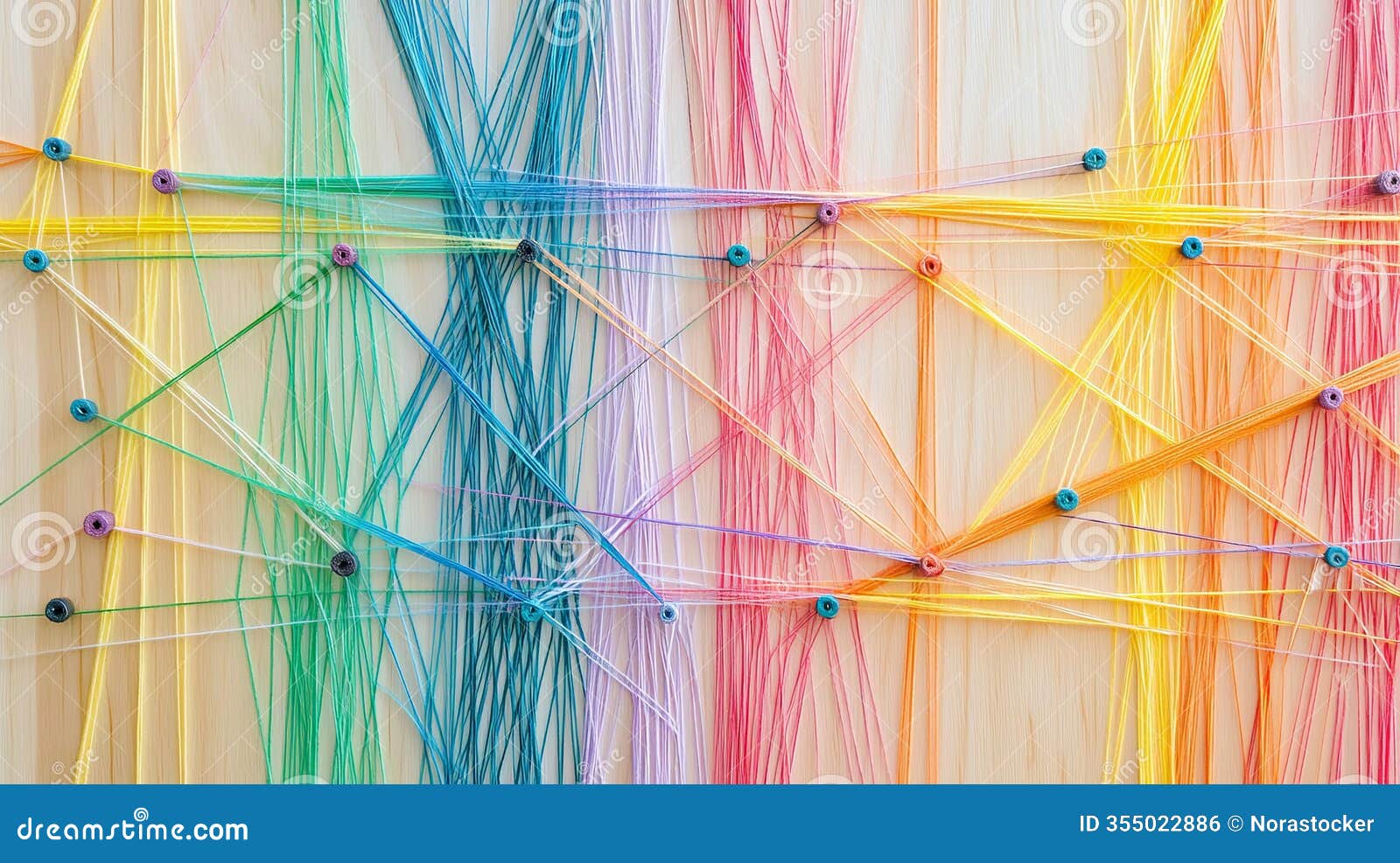 A Fun String Art Workshop with Wooden Boards, Nails, and Colorful Stock ...