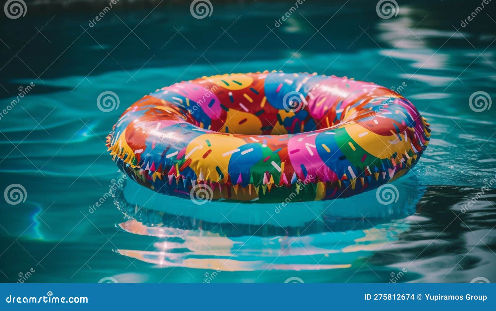 Fun Summer Activity Floating on Inflatable Tubes Generated by AI Stock ...