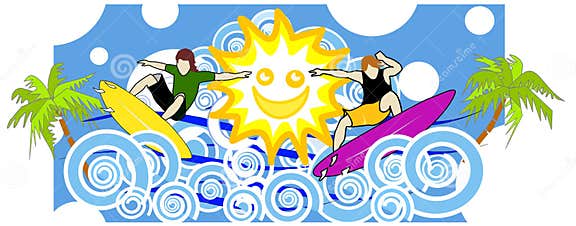 Fun with the sun stock illustration. Illustration of adventurous - 10829881