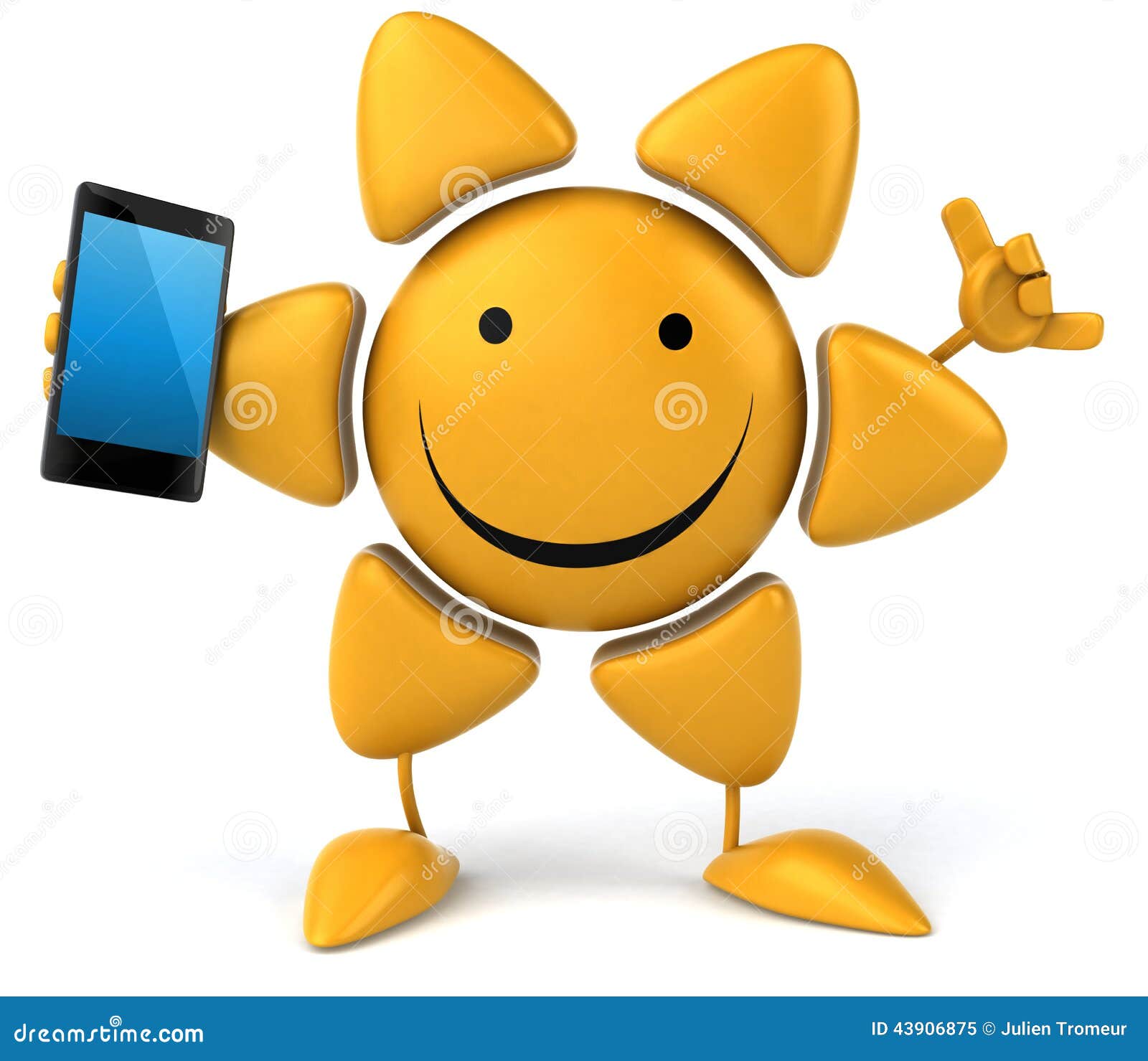Fun sun stock illustration. Illustration of phone, vacation - 43906875
