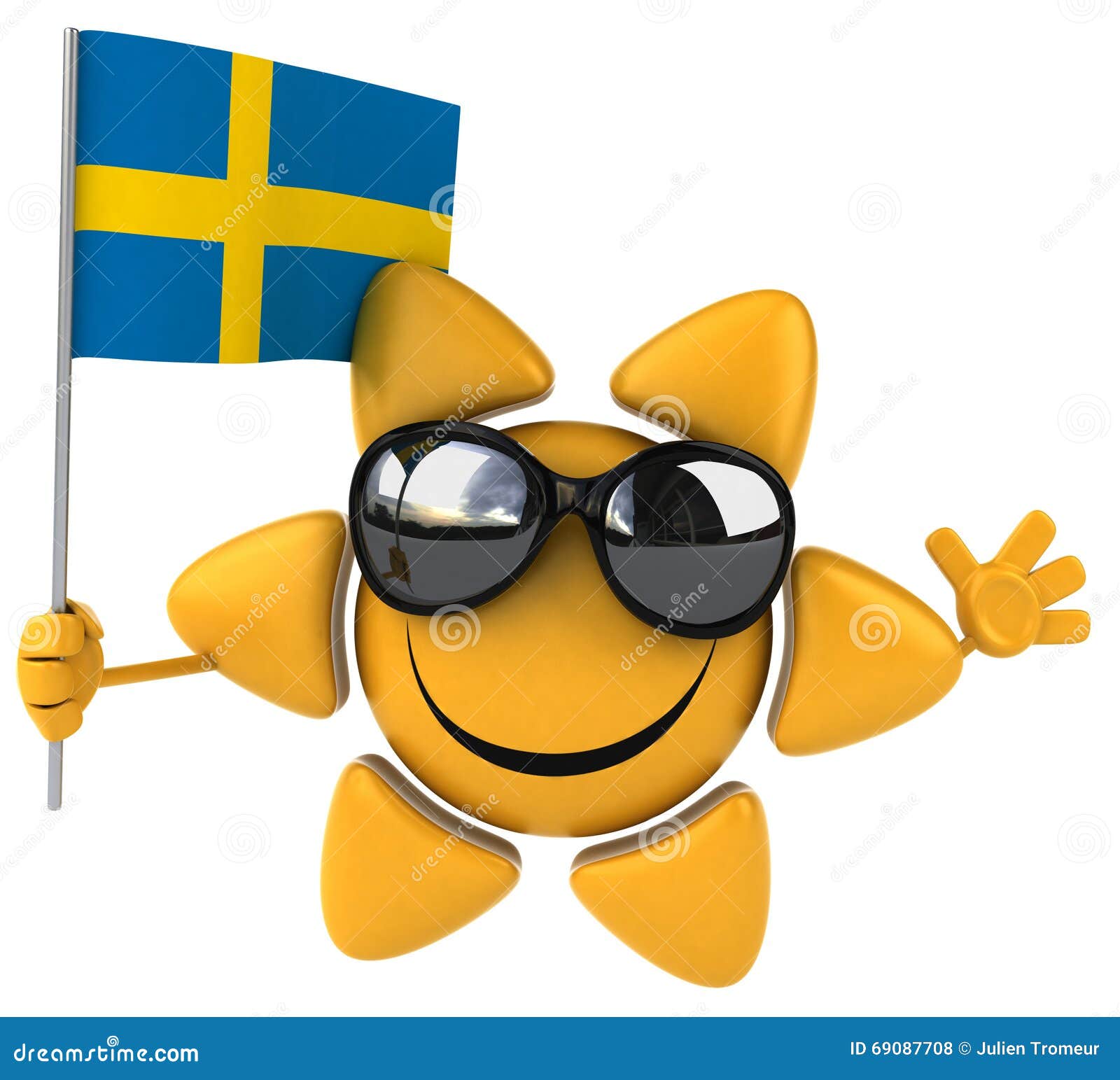 Fun sun stock illustration. Illustration of happy, sunglasses - 69087708