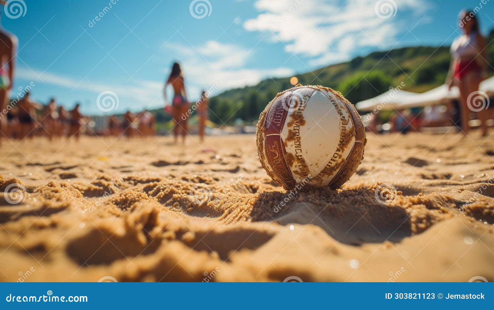 Fun in the Sun, Playing Ball on Vacation Generated by AI Stock Image ...