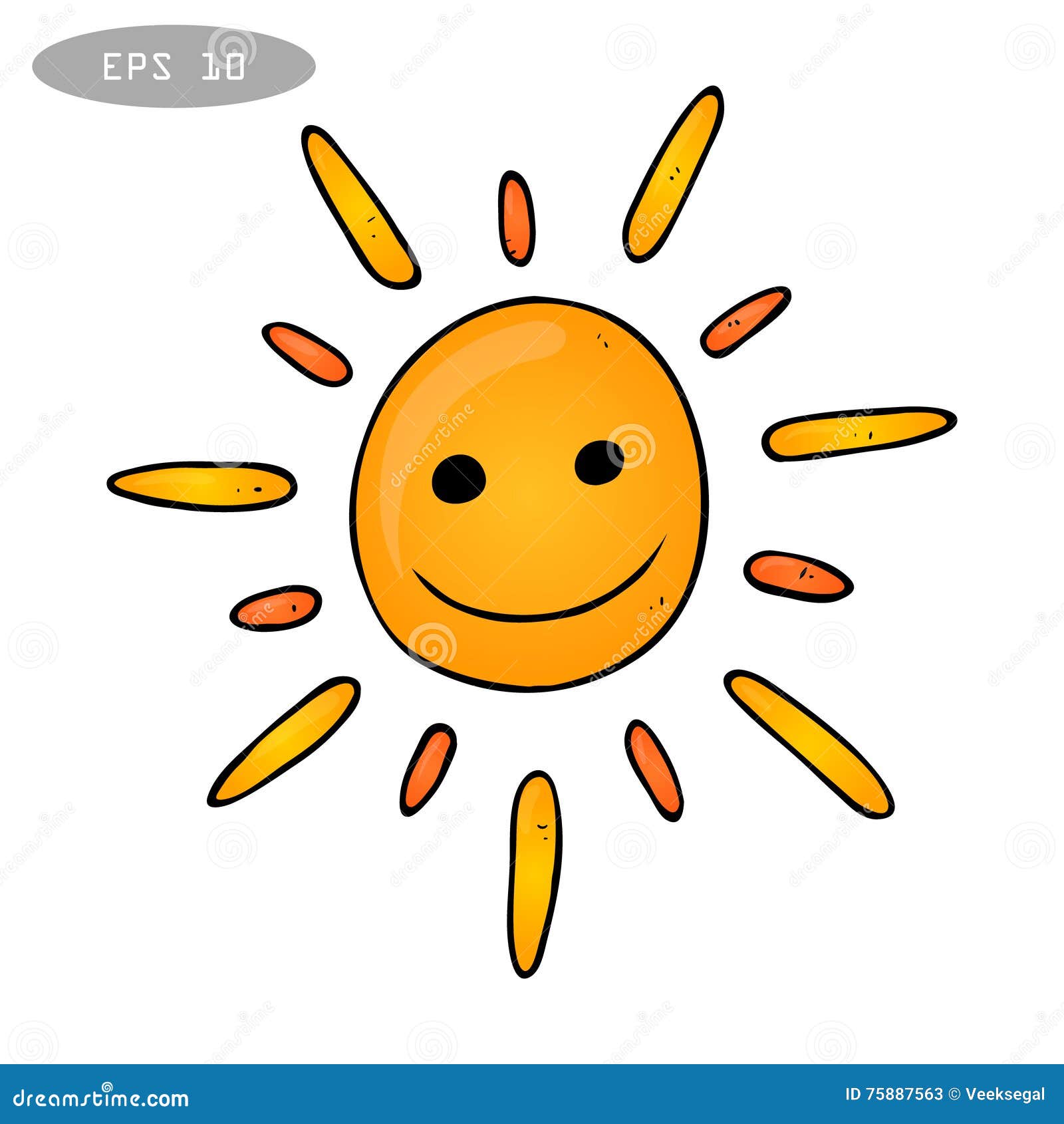Fun sun, vector stock vector. Illustration of glamour - 75887563