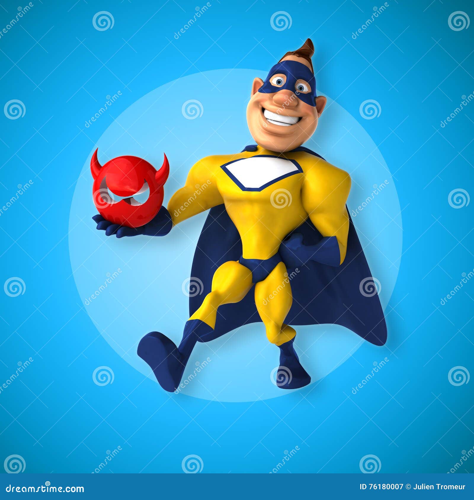 Fun superhero stock illustration. Illustration of superhero - 76180007