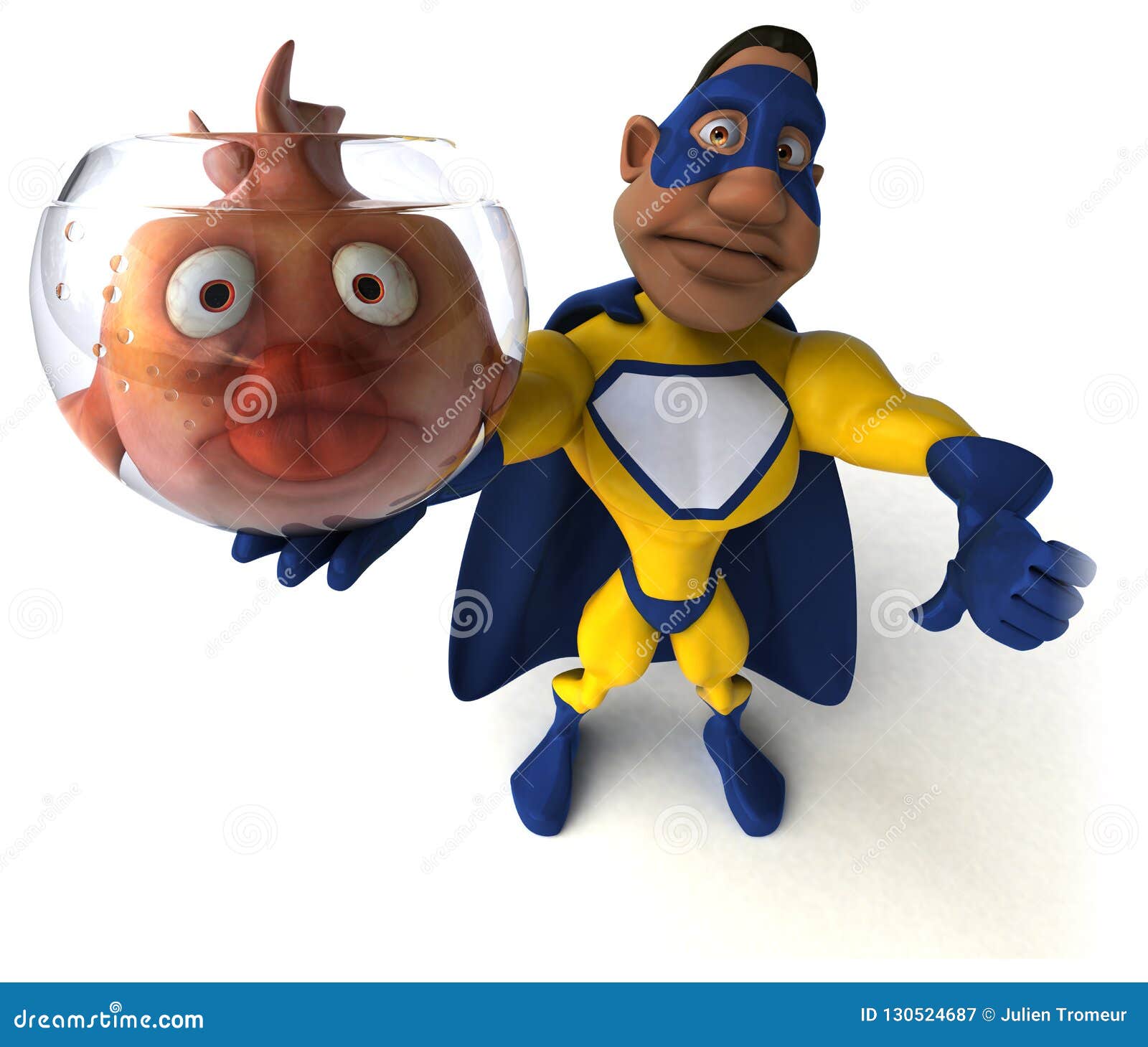 Fun Superhero - 3D Illustration Stock Illustration - Illustration of ...