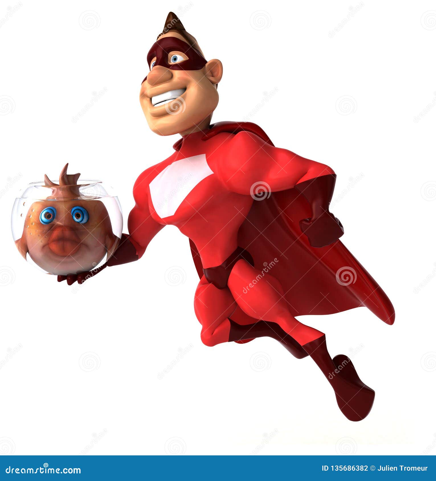 Fun Superhero - 3D Illustration Stock Illustration - Illustration of ...