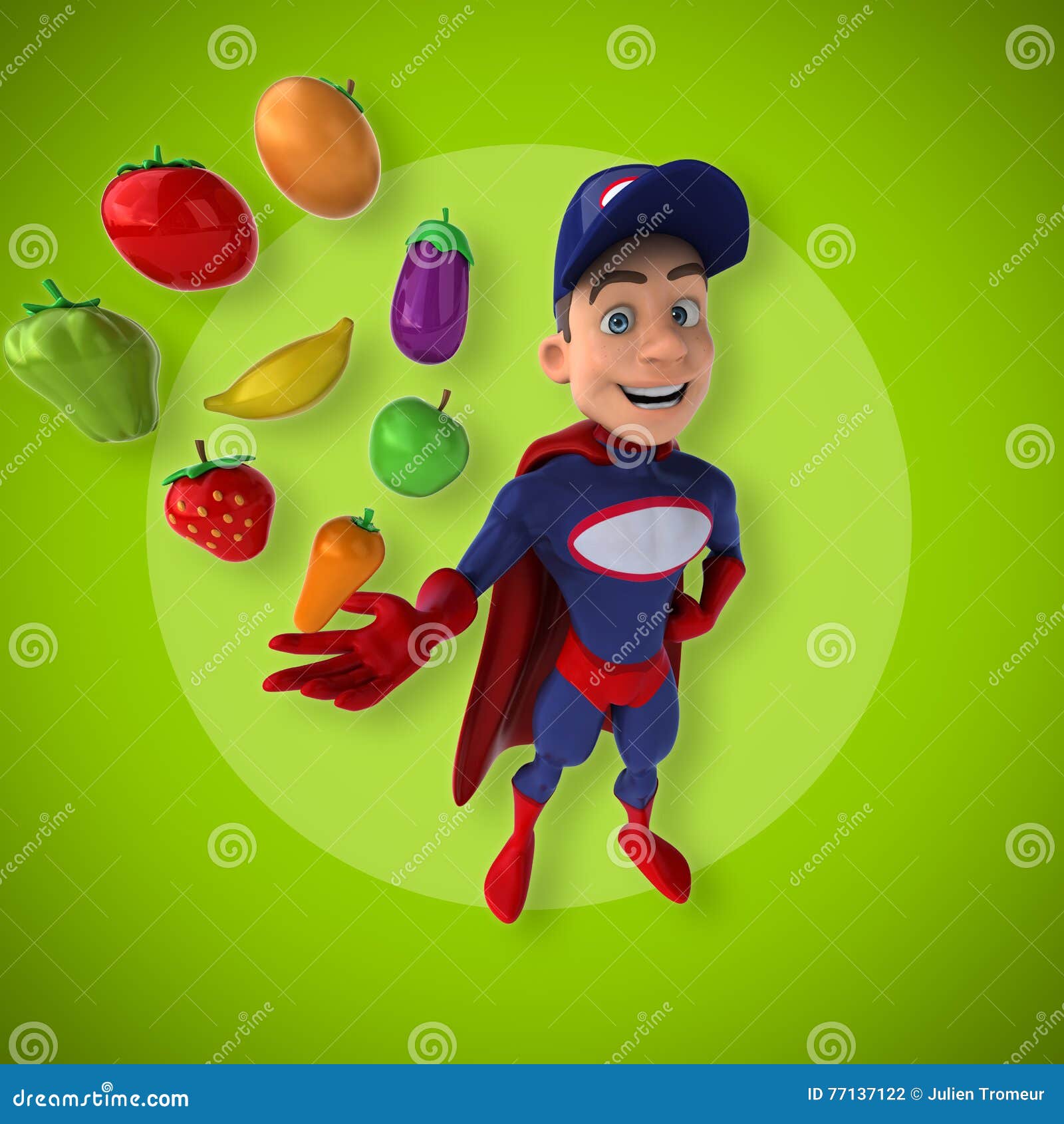 Fun Superhero - 3D Illustration Stock Illustration - Illustration of ...