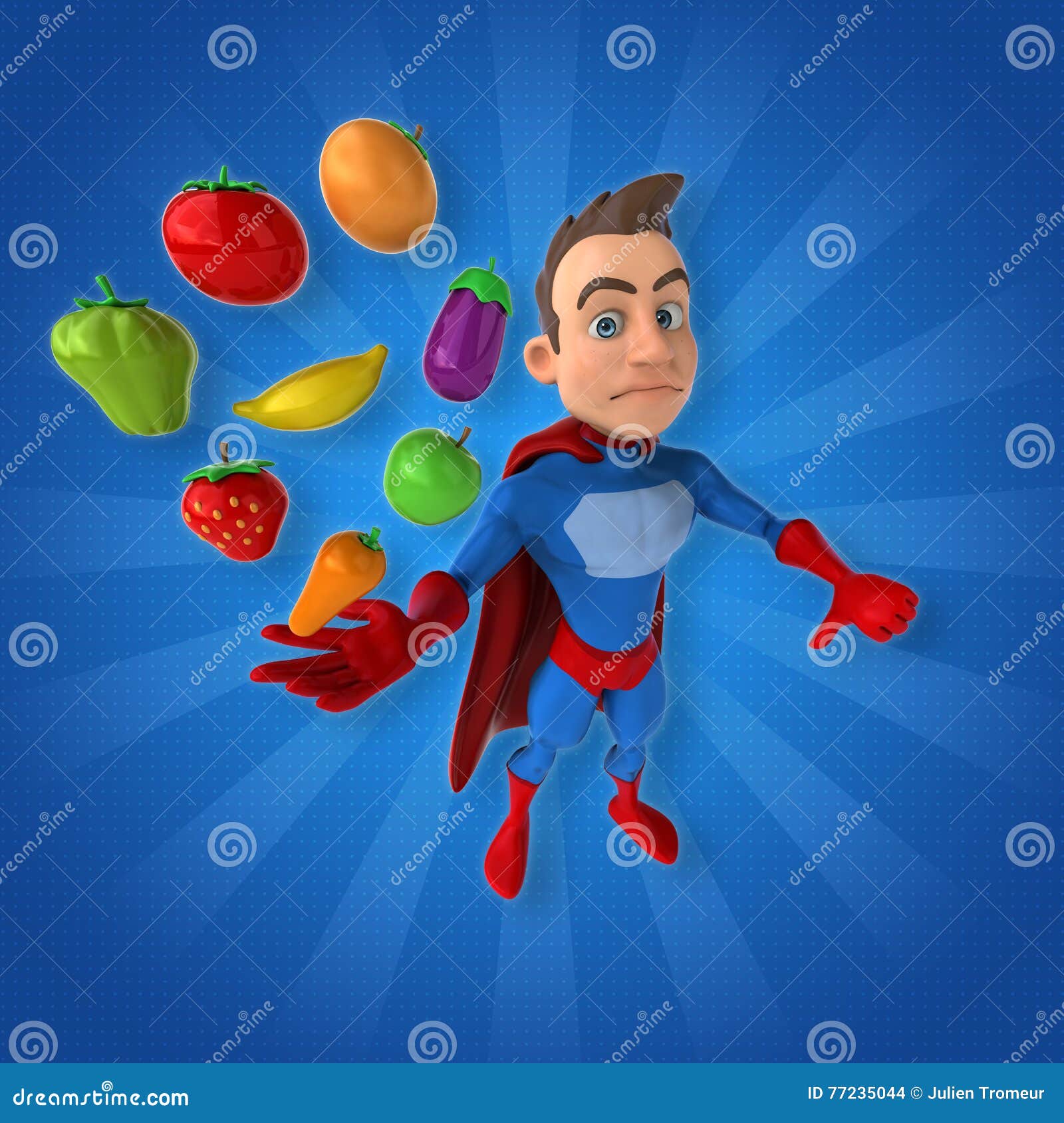 Fun Superhero - 3D Illustration Stock Illustration - Illustration of ...