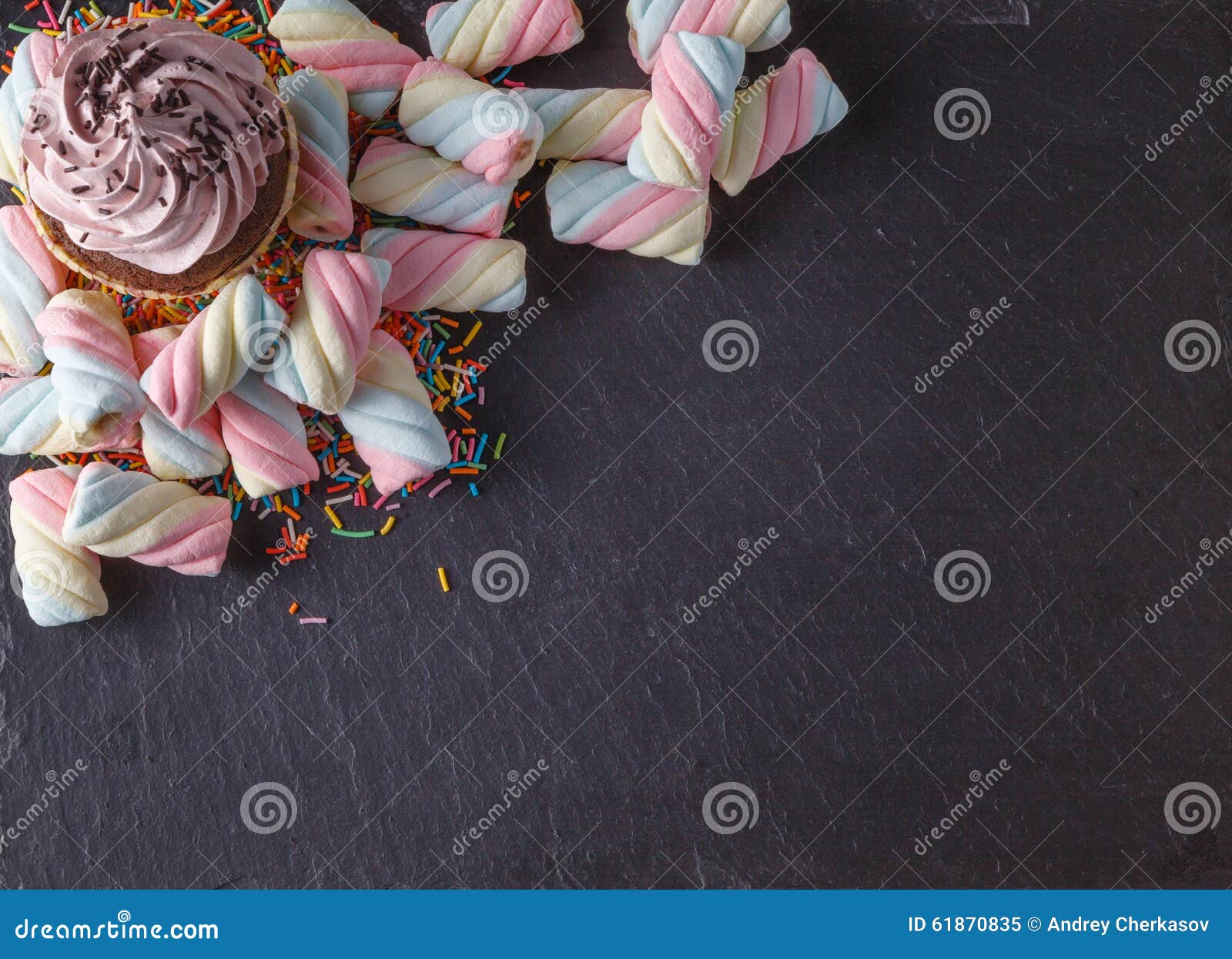 Fun Sweet Frame on Slate Black Background Stock Image - Image of sweet ...