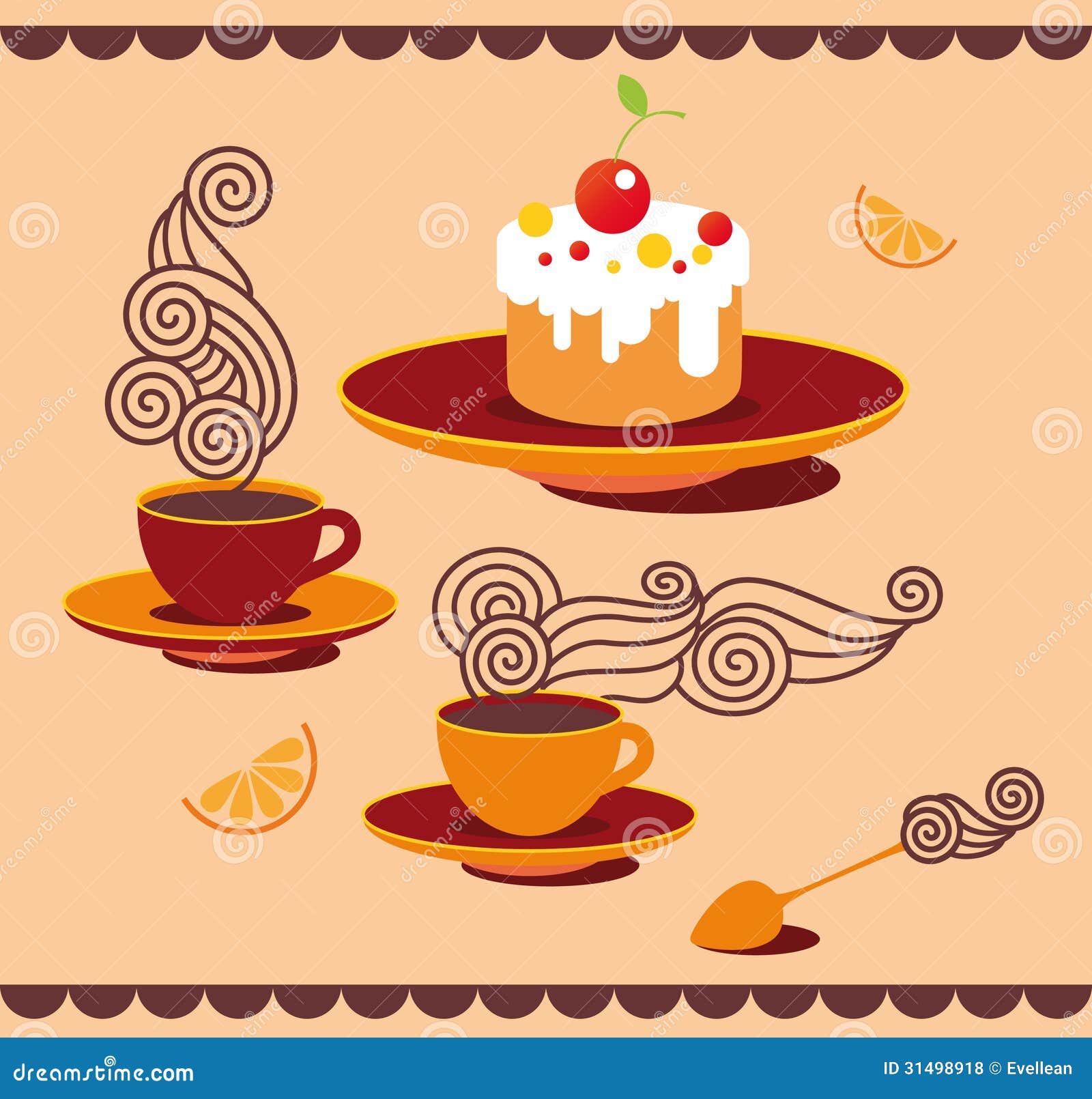 Fun Tea Set stock vector. Illustration of breakfast, refreshment - 31498918
