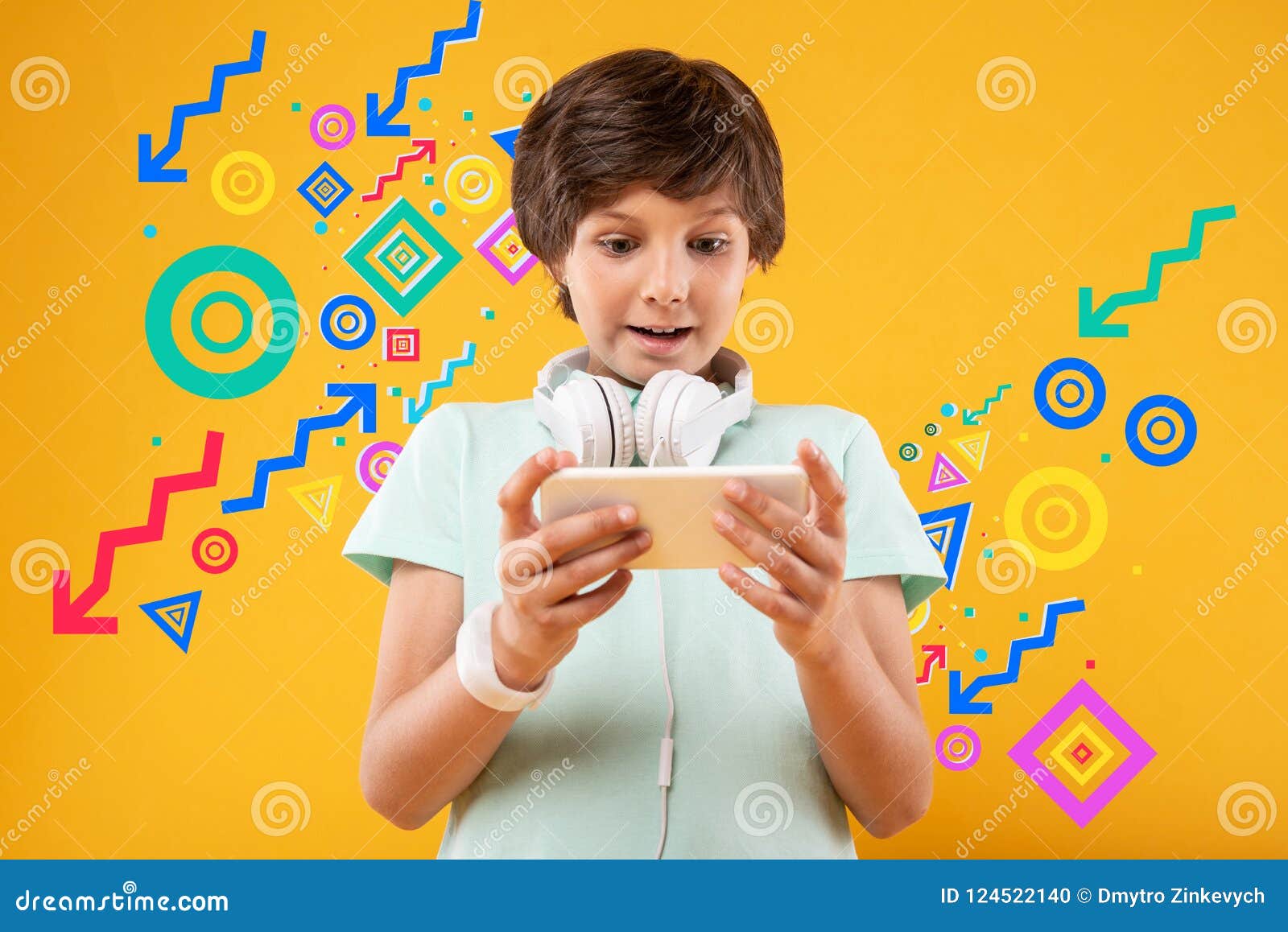 Astonished Happy Boy Watching Video Stock Photo - Image of life ...