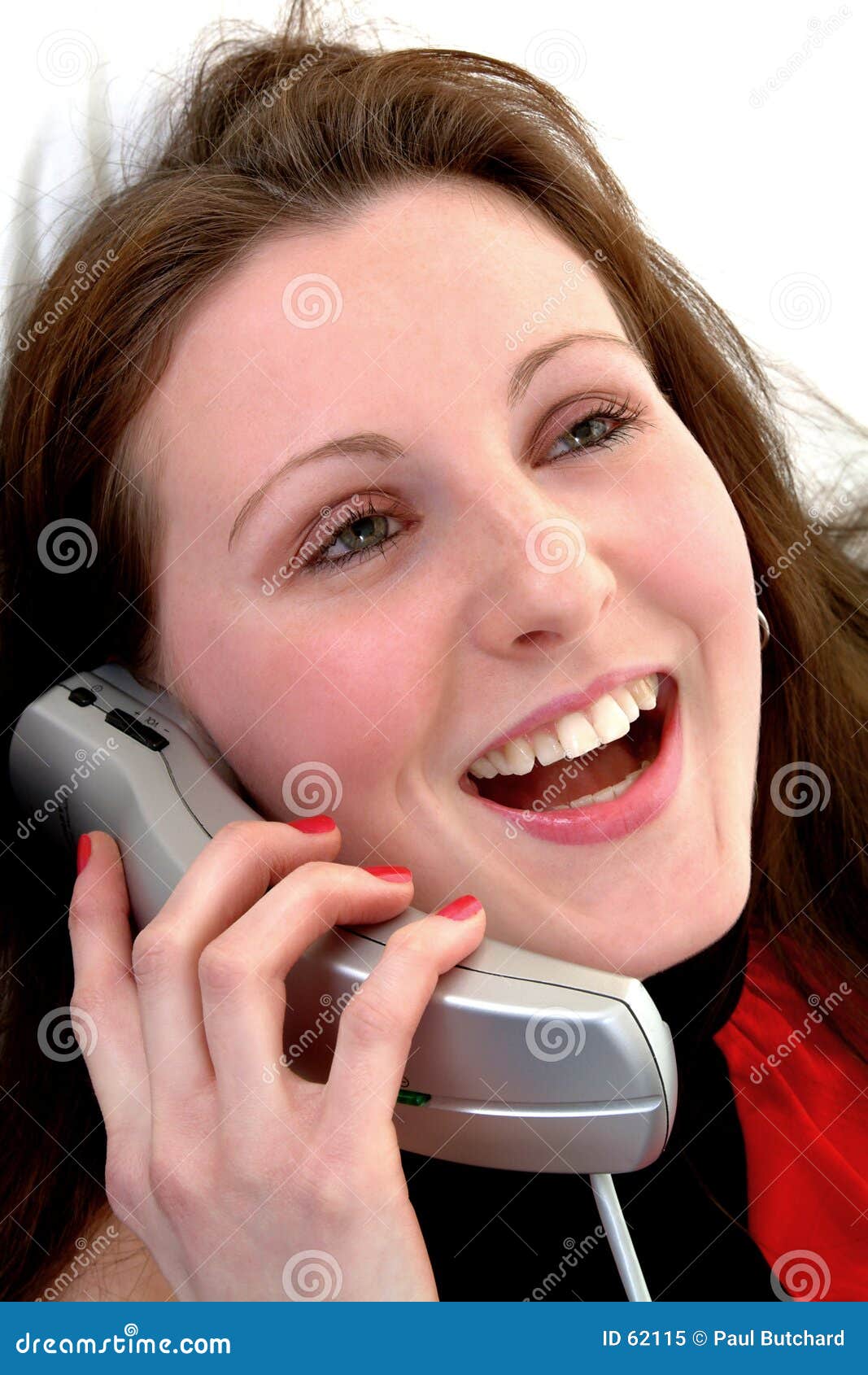 Fun Telephone Call stock image. Image of brown, hair, portrait - 62115