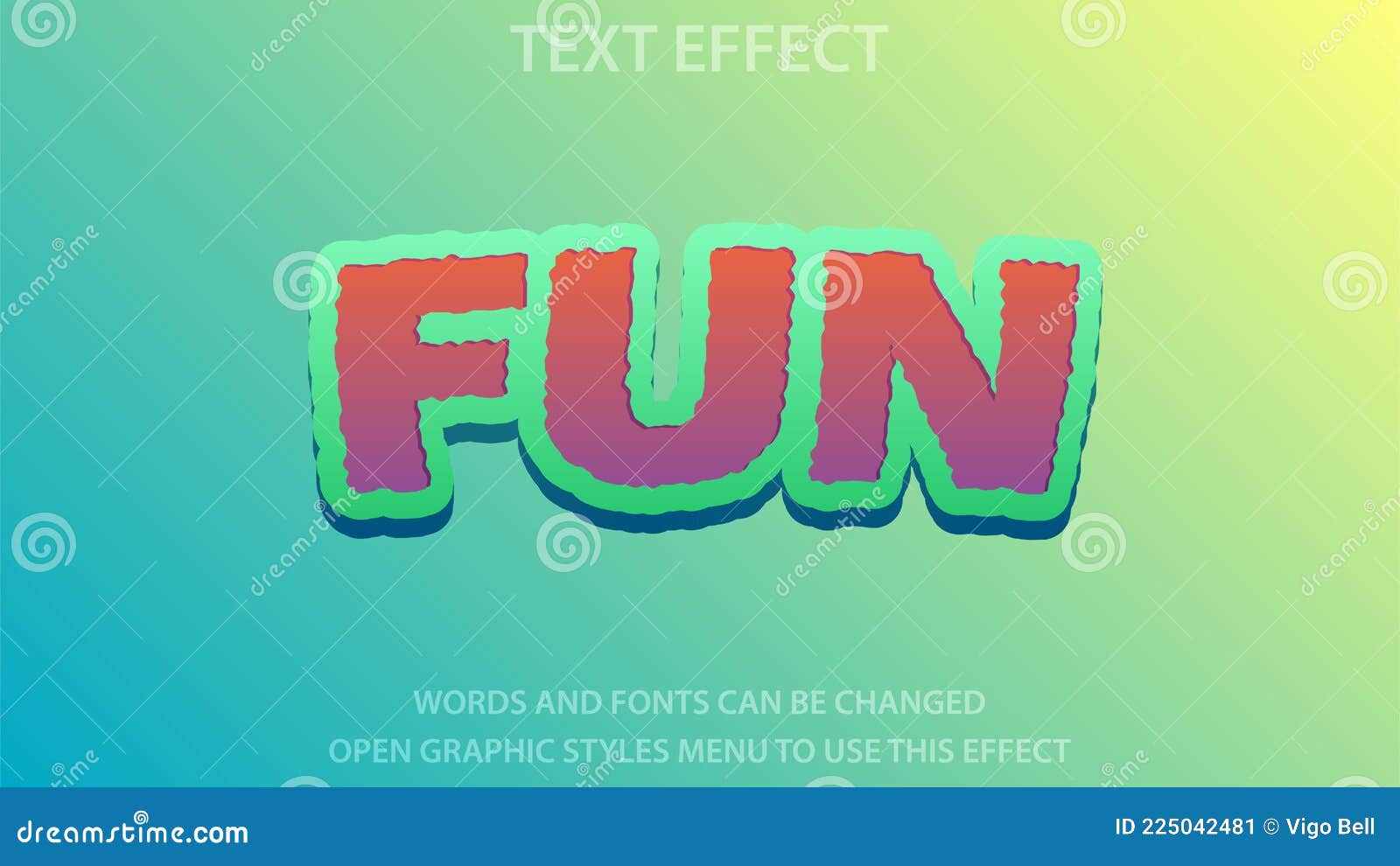 Fun Text Effect Template. Editable Stock Vector - Illustration of metal ...