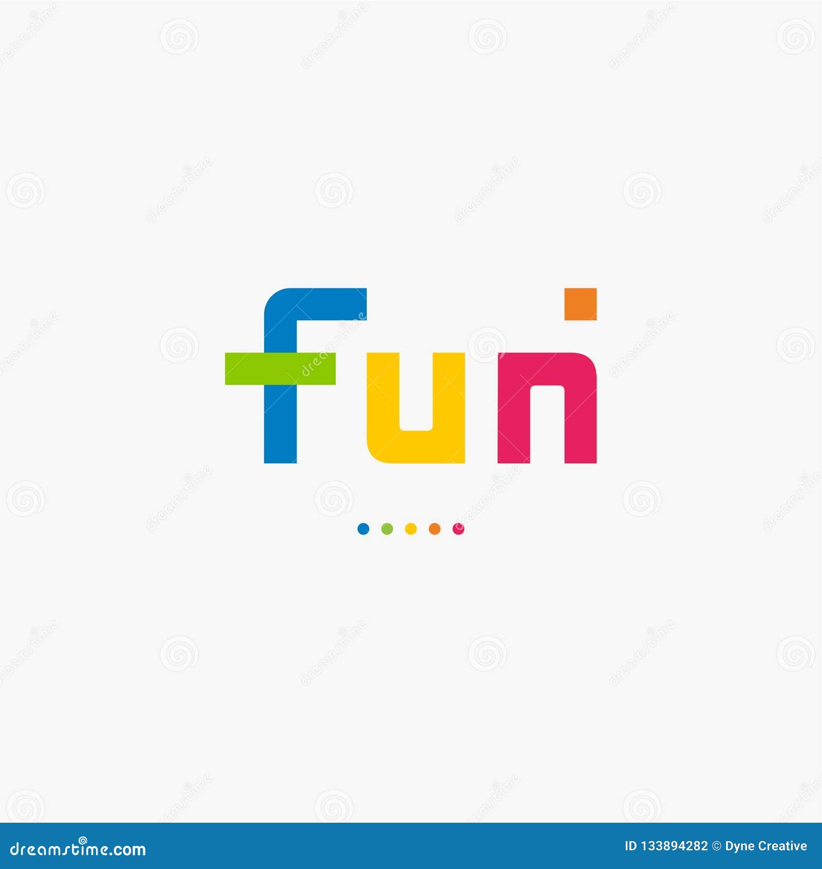 Fun Text Logo Design Vector Stock Vector - Illustration of colors ...