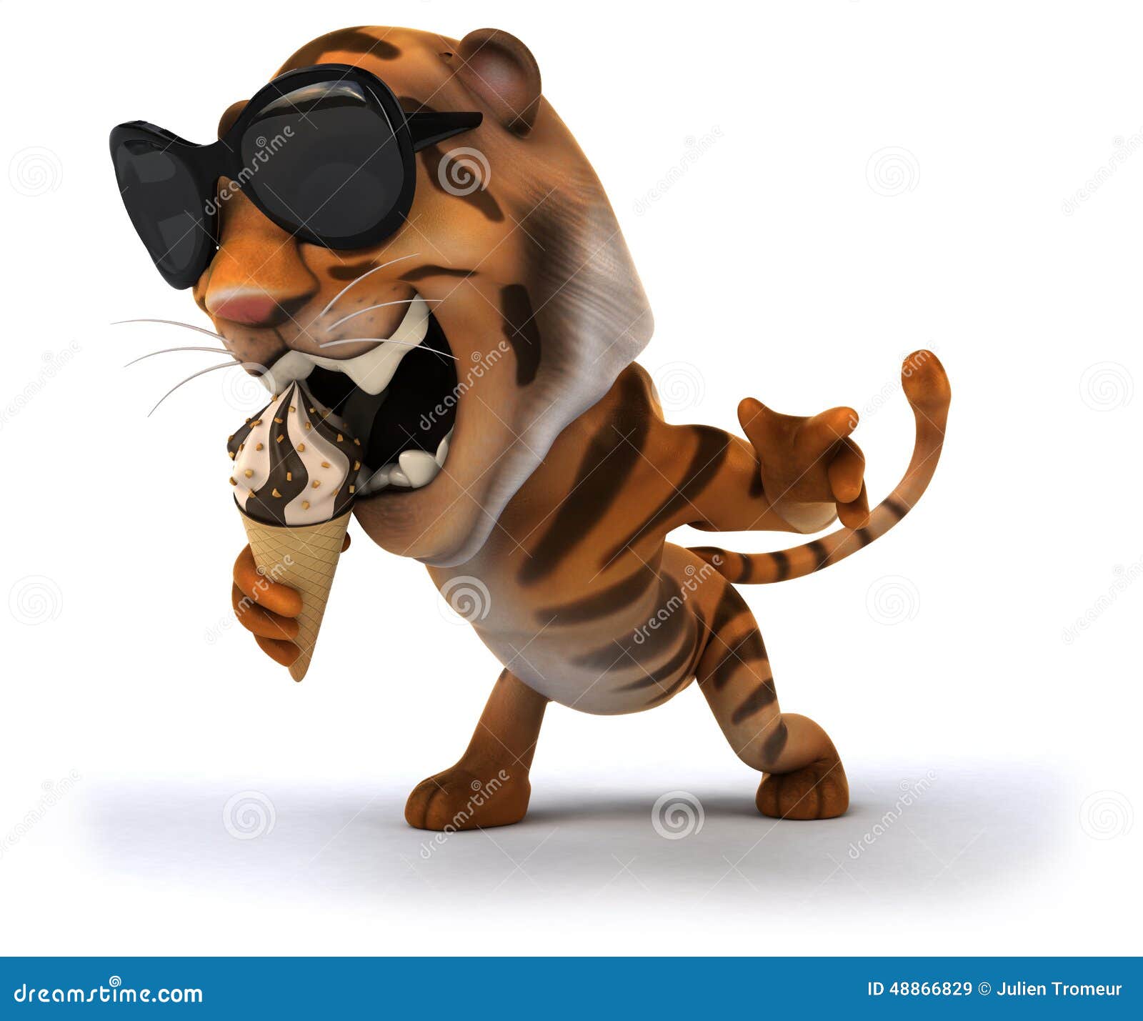 Fun tiger stock illustration. Illustration of drawing - 48866829