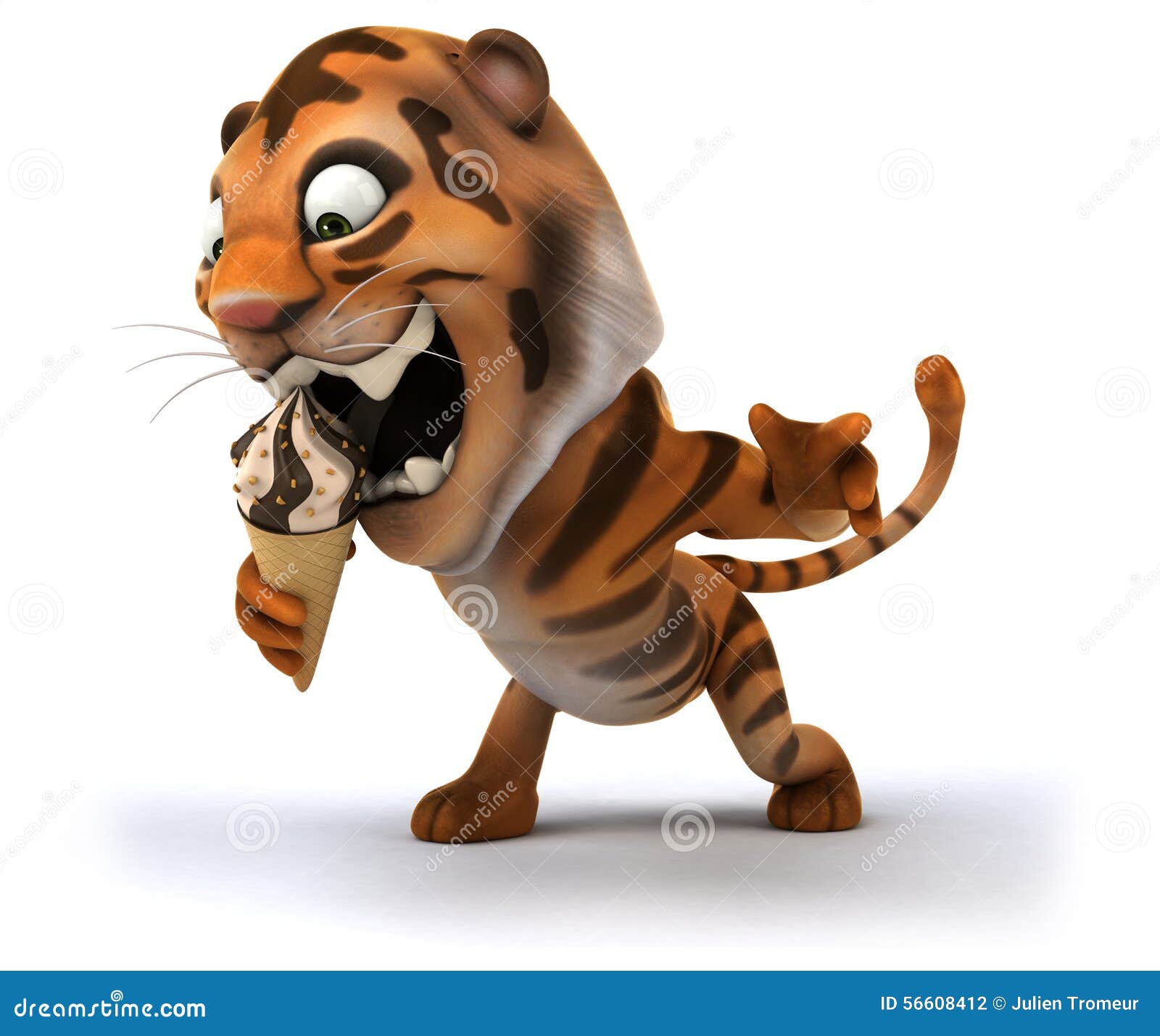 Fun tiger stock illustration. Illustration of isolated - 56608412