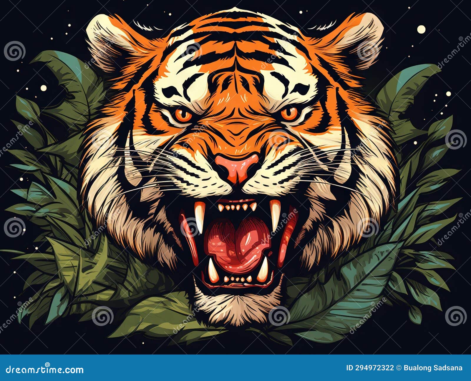 Fun Tiger Made with Generative AI Illustration Stock Illustration ...