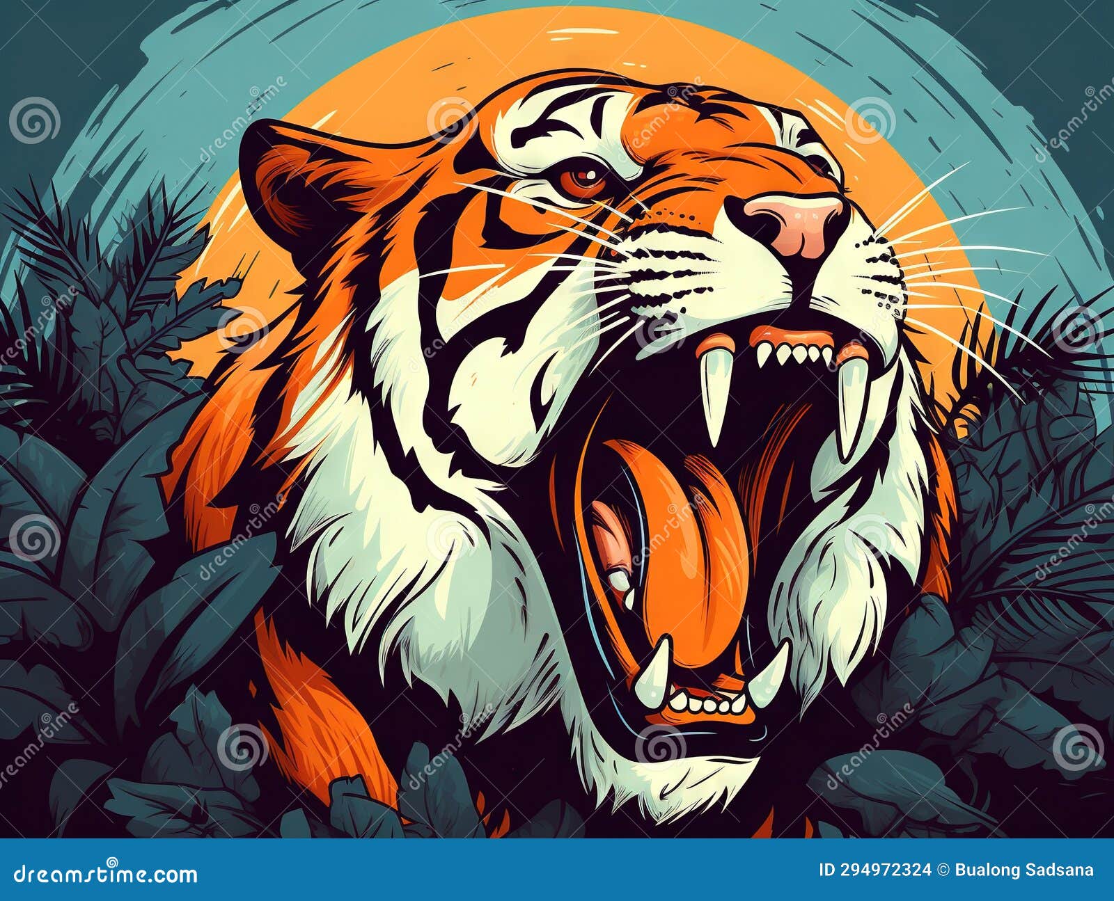 Fun Tiger Made with Generative AI Illustration Stock Illustration ...