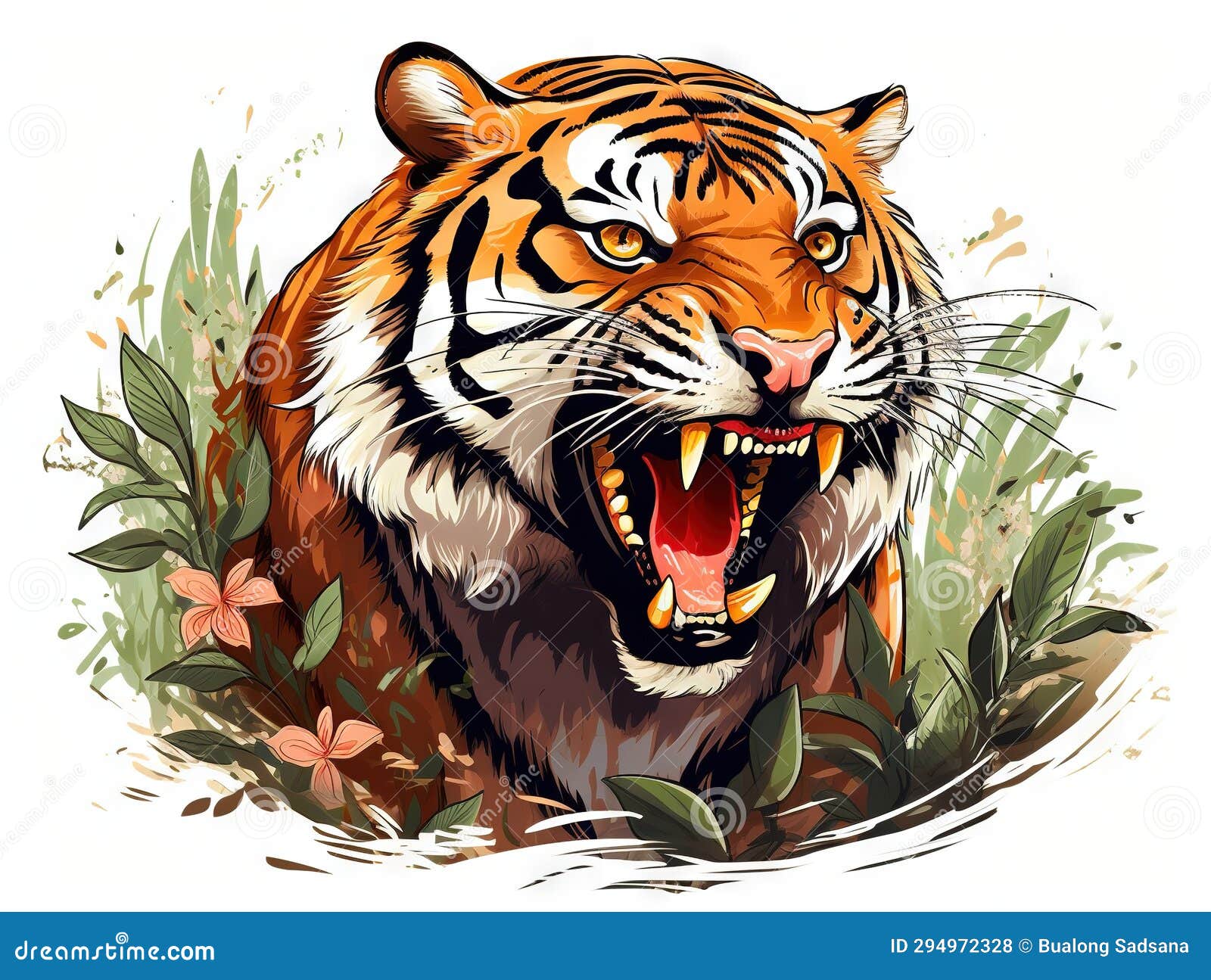 Fun Tiger Made with Generative AI Illustration Stock Illustration ...