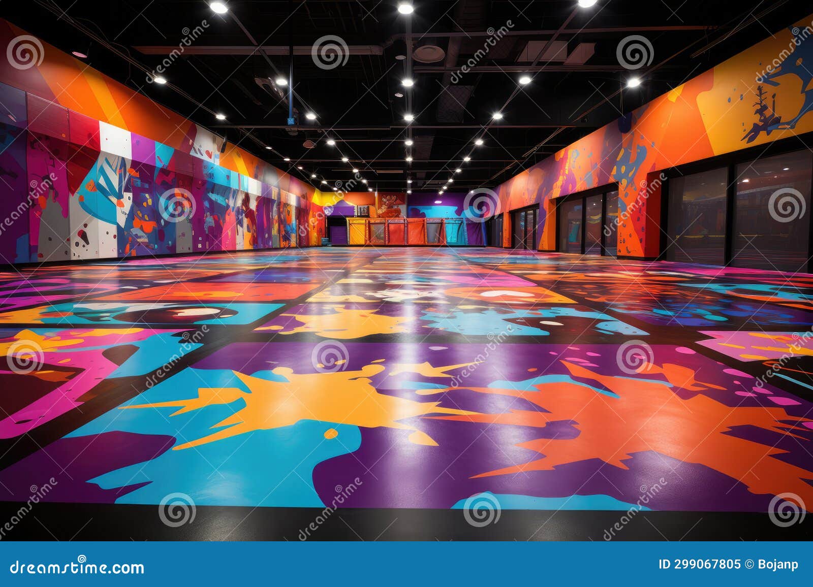 Fun Times at the Colorful Trampoline Park. AI Generated Stock ...