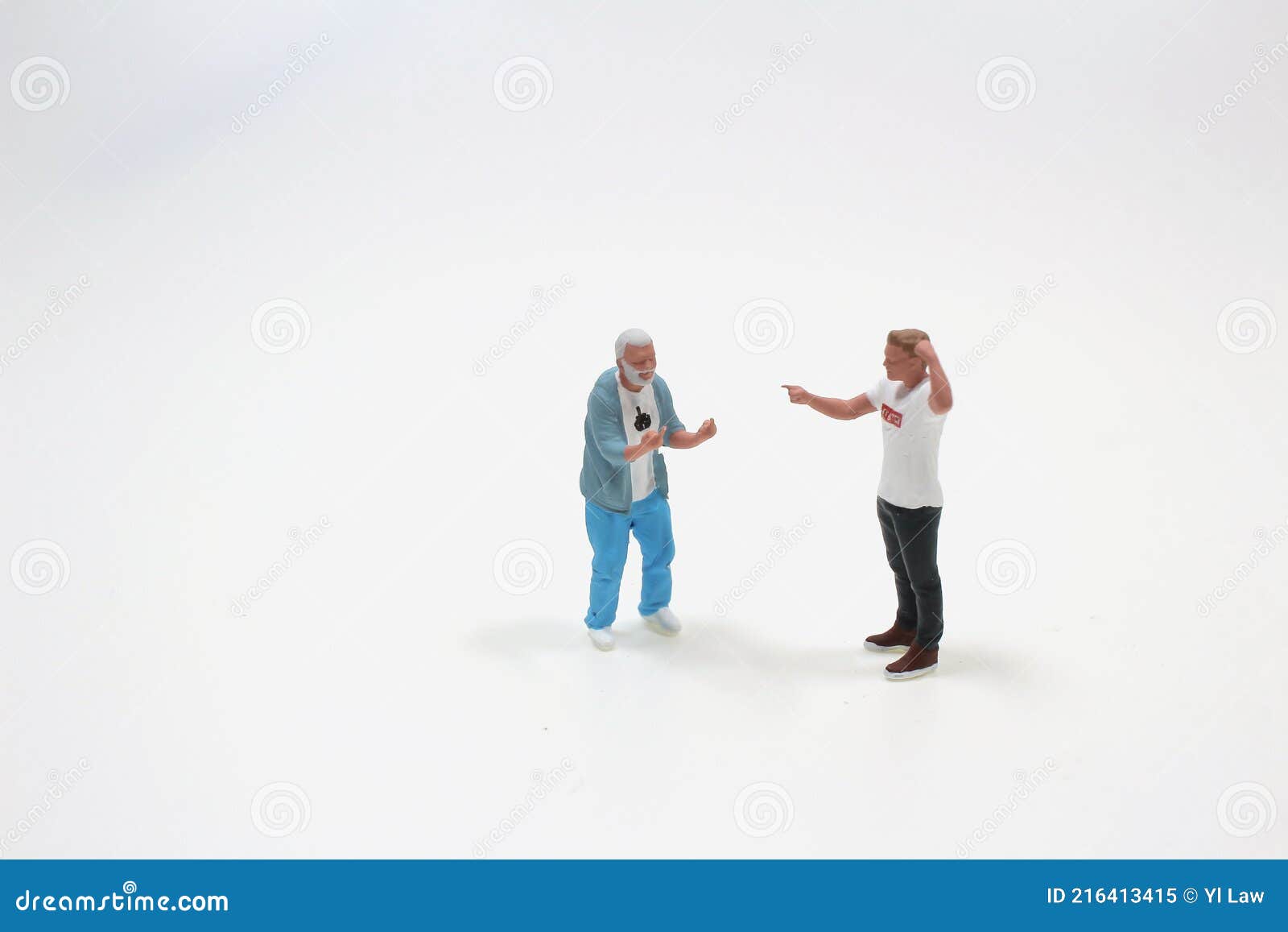 A Fun of Tiny Man Fighting with the Man Stock Image - Image of gesture ...