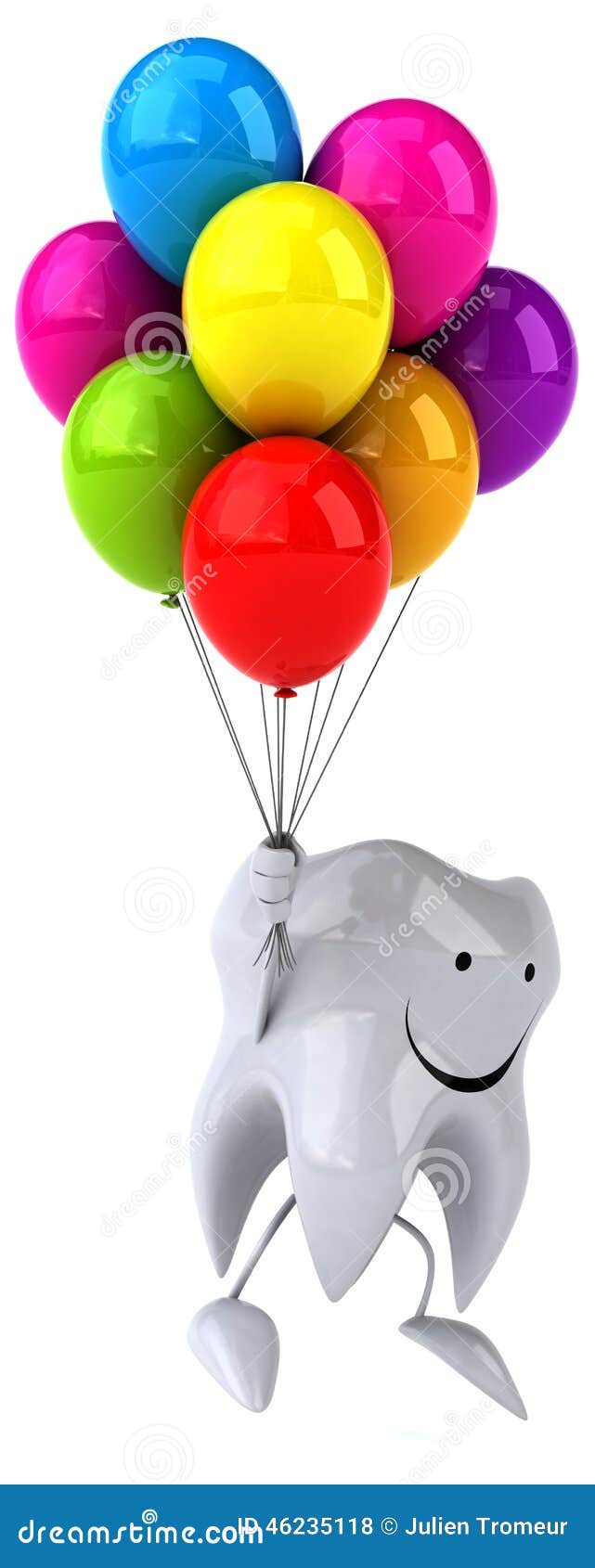 Fun tooth stock illustration. Illustration of render - 46235118