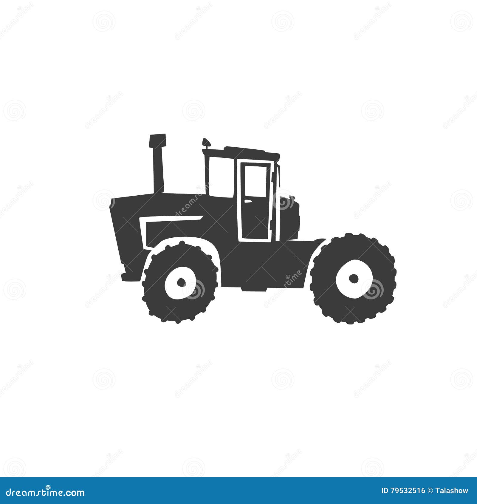 Fun tractor icon stock vector. Illustration of black - 79532516