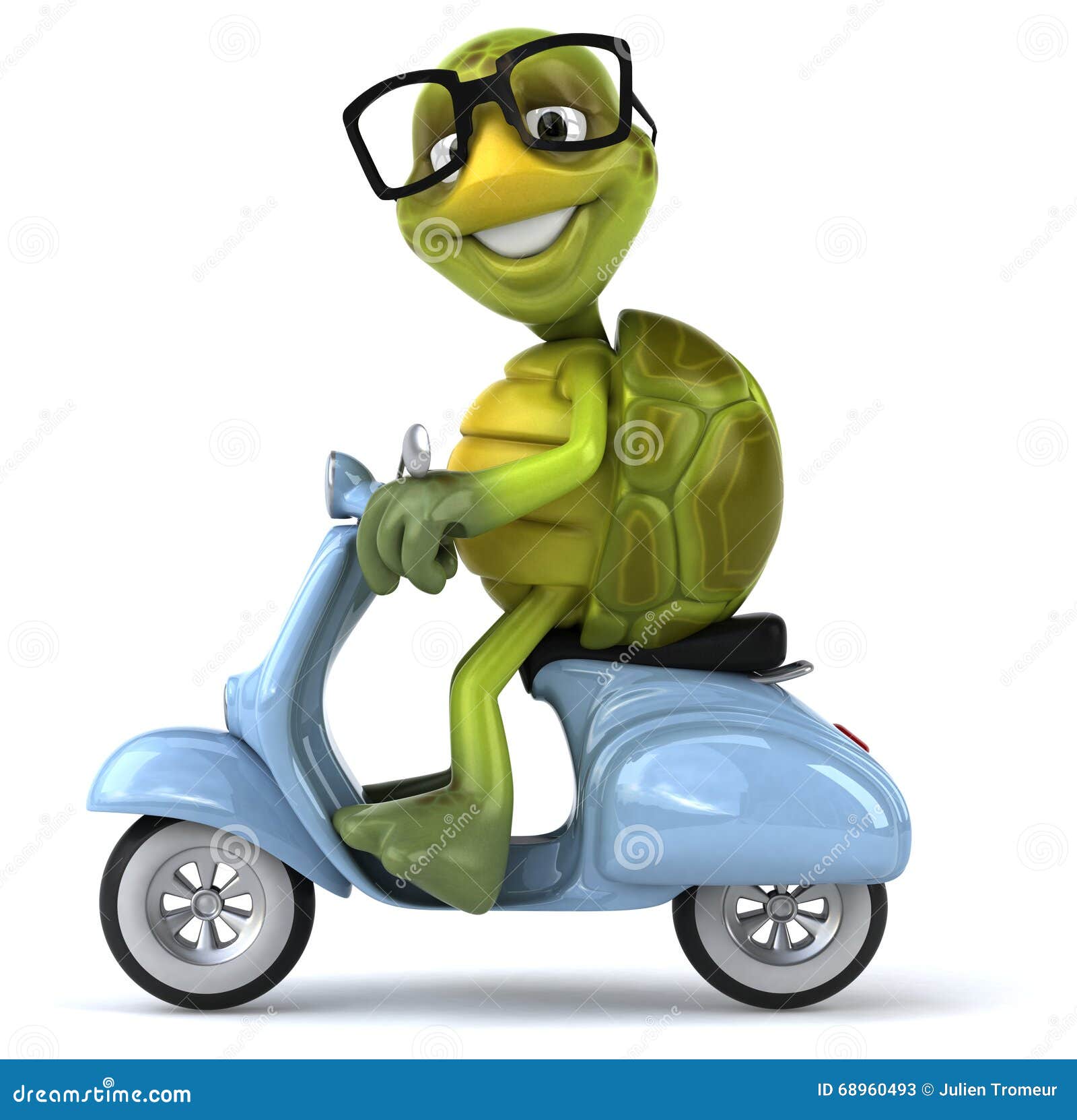 Fun turtle stock illustration. Illustration of motorcycle - 68960493