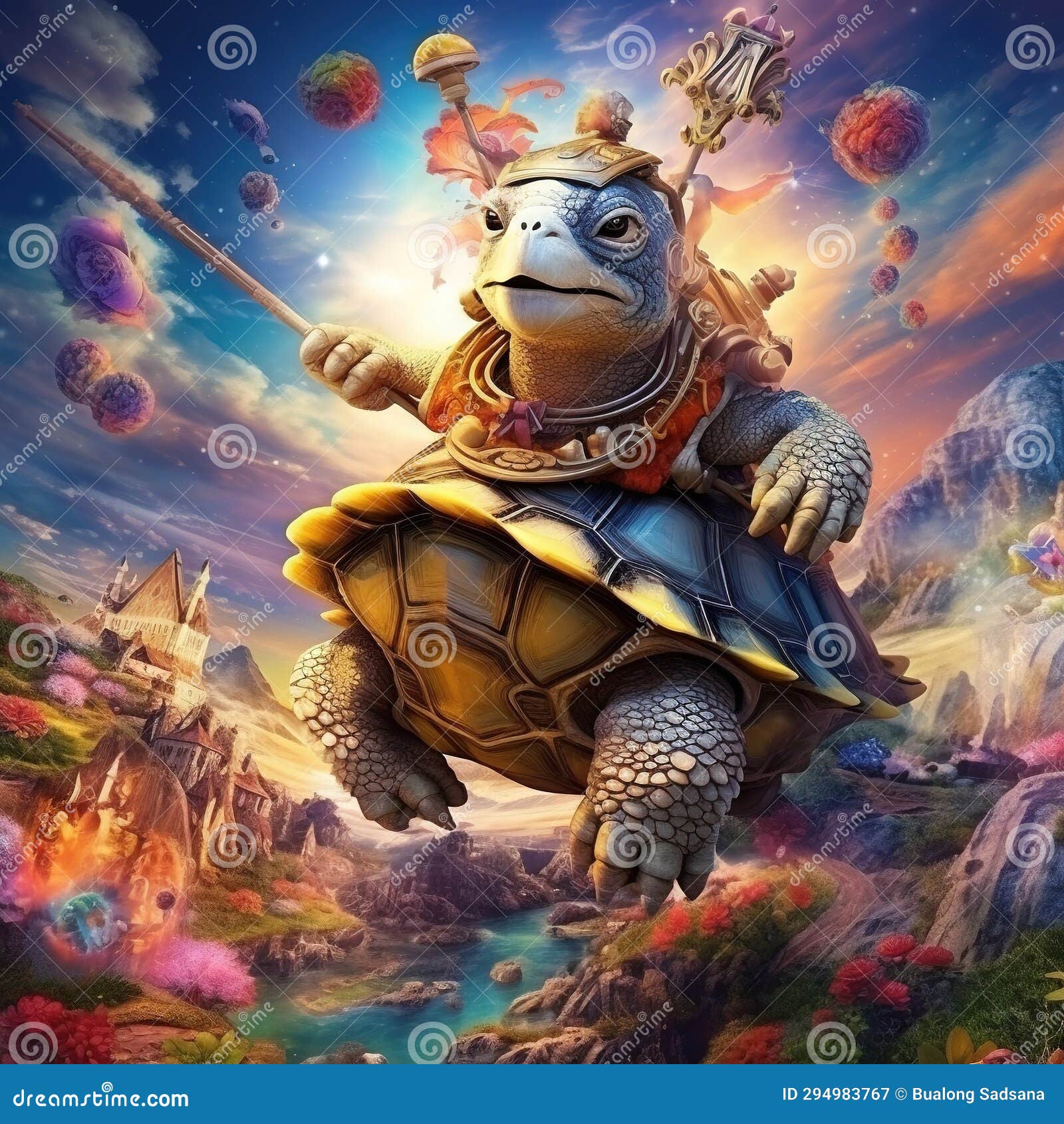 Fun turtle stock illustration. Illustration of wildlife - 294983767