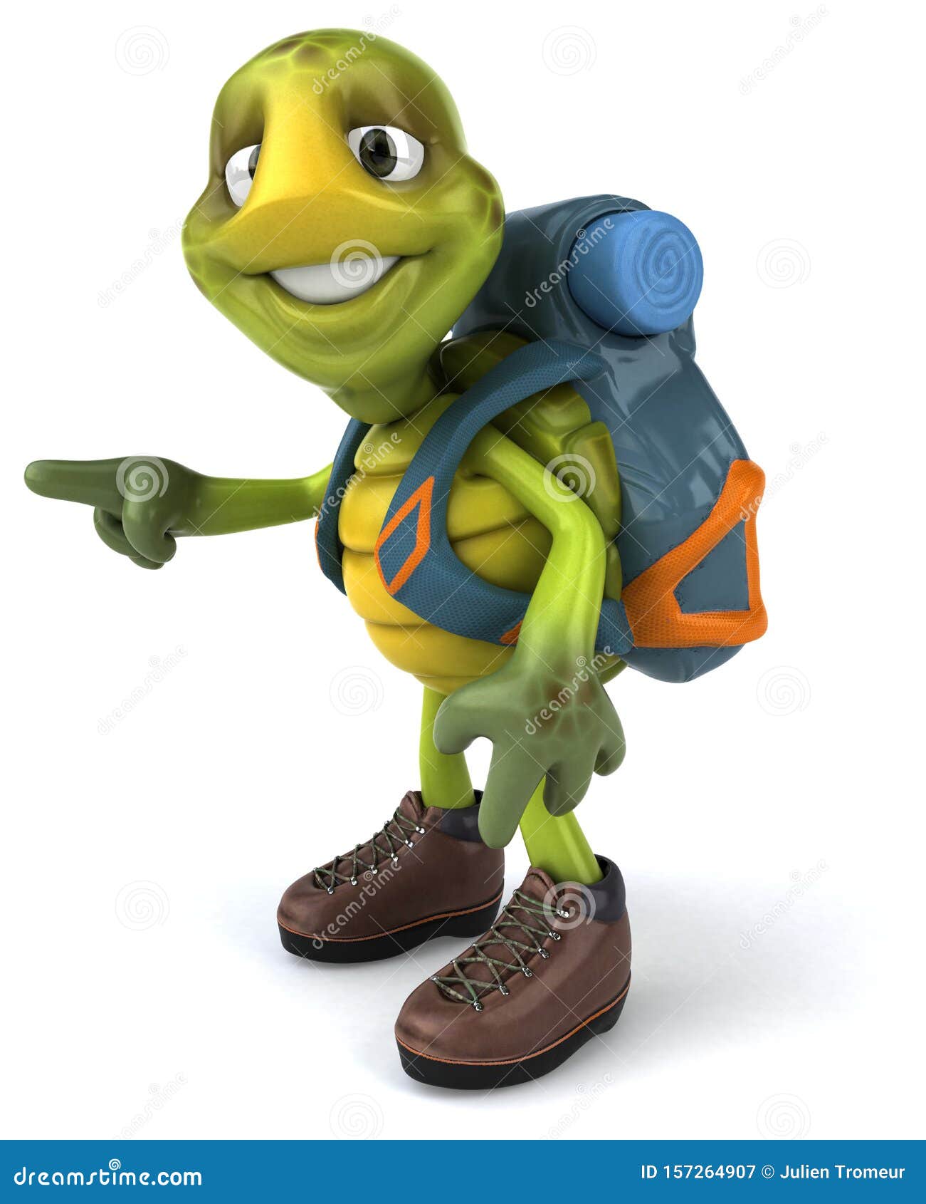 Fun Turtle Traveling - 3D Illustration Stock Illustration ...