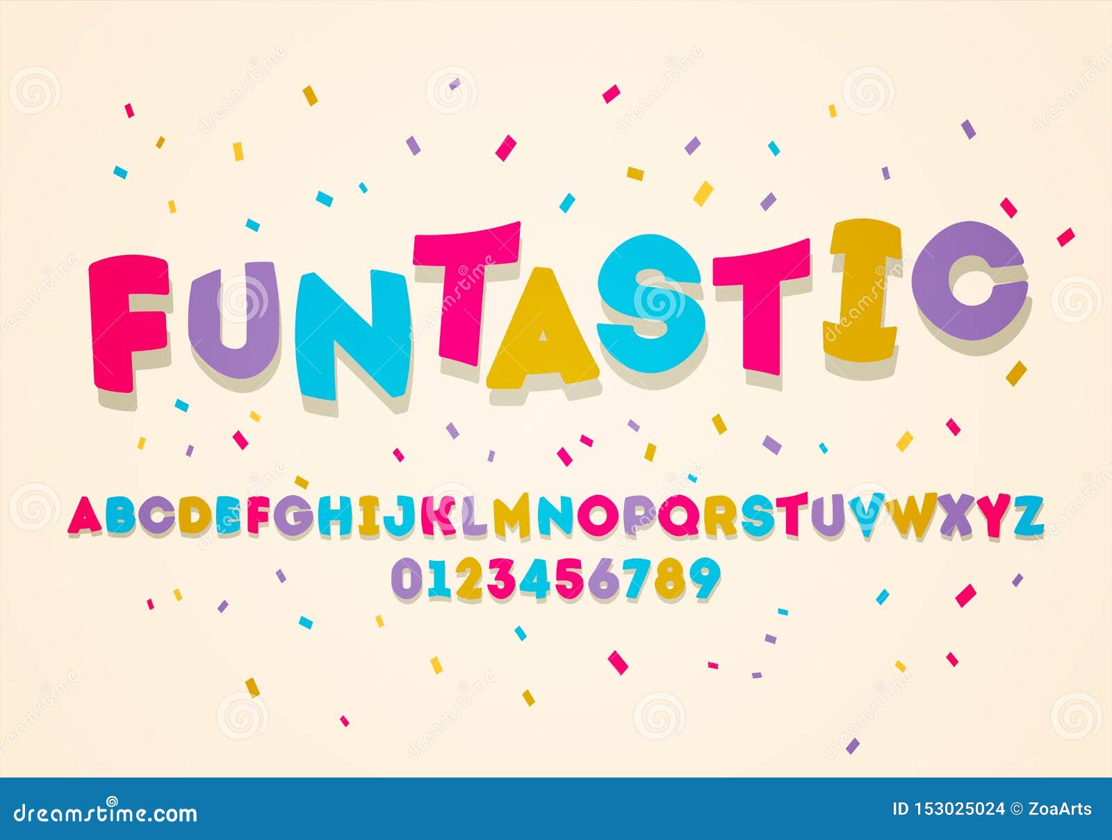 Vector Fun Uppercase Display Alphabet. Colorful Kids Font Stock Vector ...