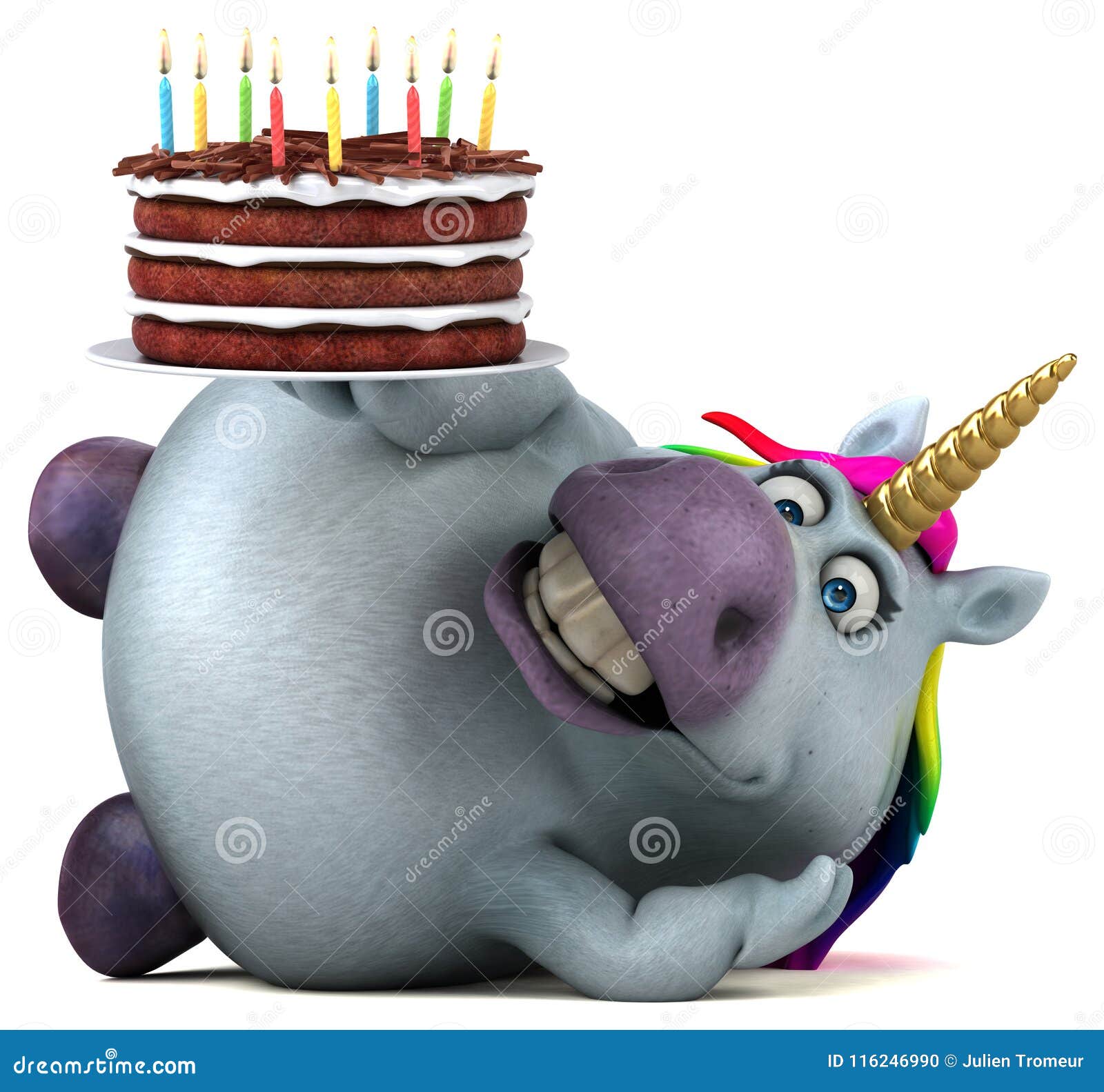 Fun Unicorn - 3D Illustration Stock Illustration - Illustration of ...