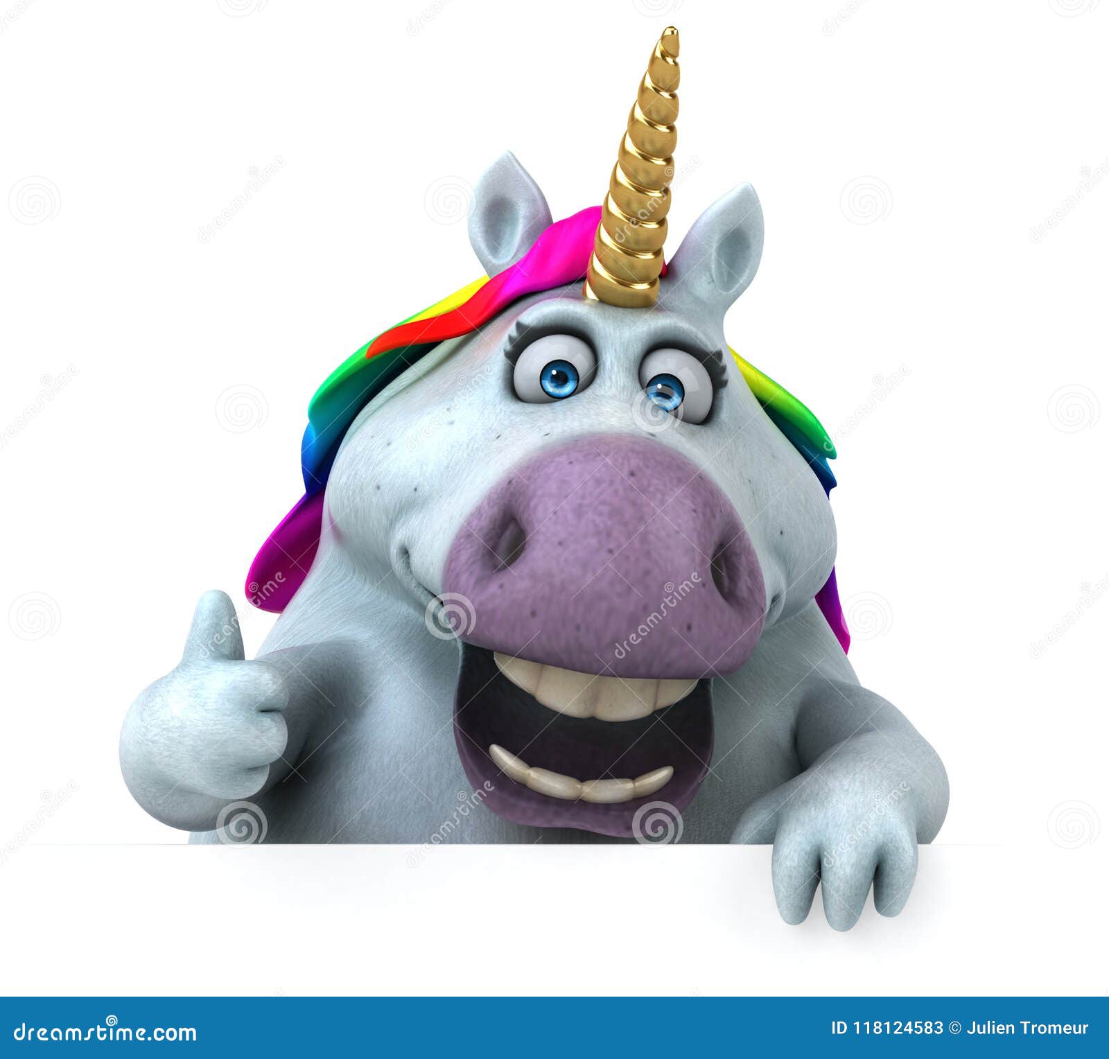 Fun Unicorn - 3D Illustration Stock Illustration - Illustration of ...