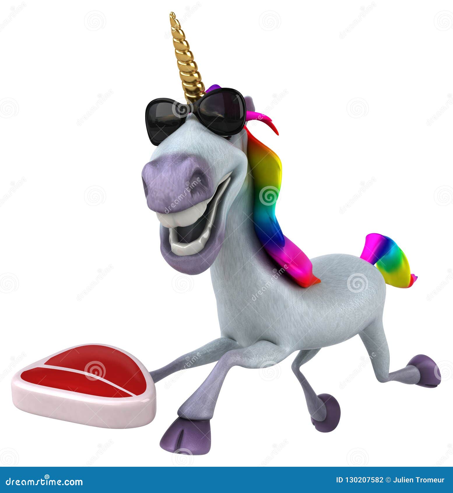 Fun Unicorn - 3D Illustration Stock Illustration - Illustration of ...
