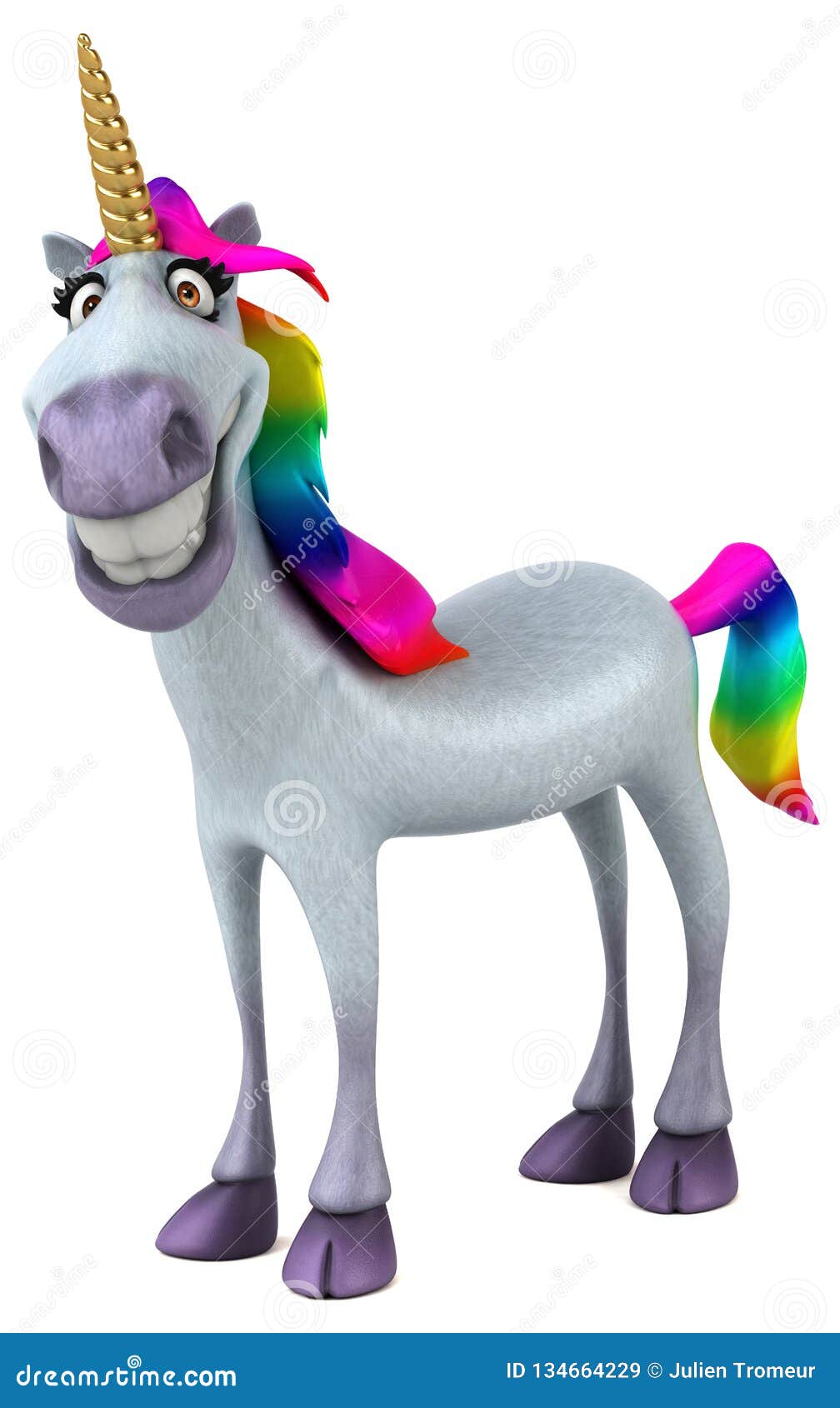 Fun Unicorn - 3D Illustration Stock Illustration - Illustration of ...