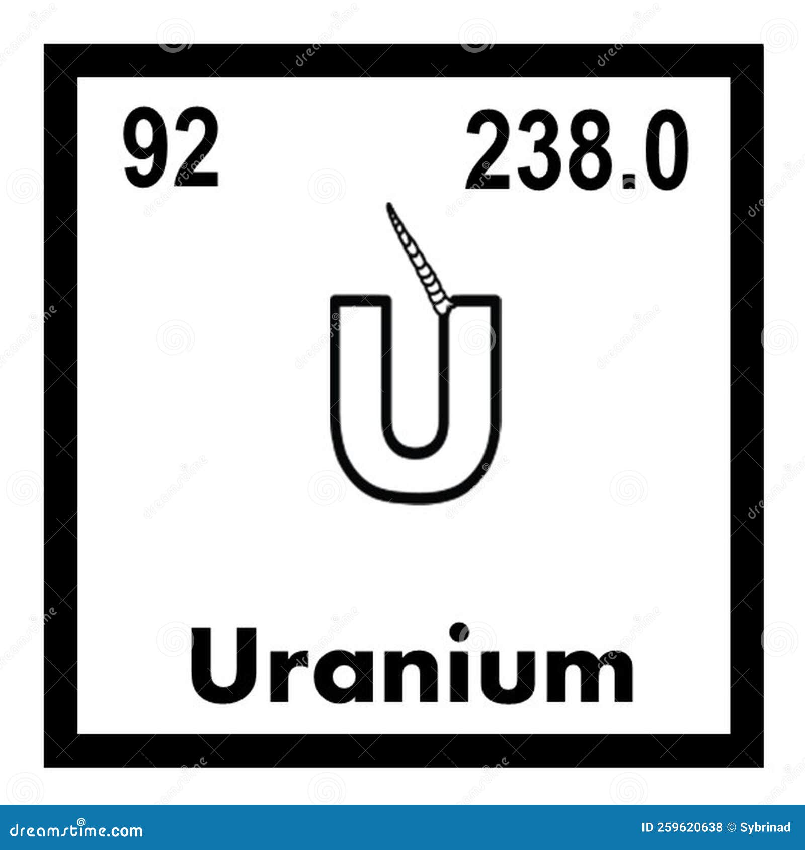 Unicorn Horn Periodic Symbol - Uranium Stock Illustration ... Unicorn Horn Periodic Symbol - Uranium Stock Illustration ...