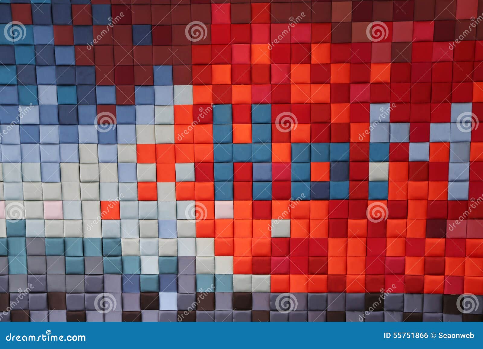 Fun and Very Colorful Series of Squares or Pixels Stock Illustration ...