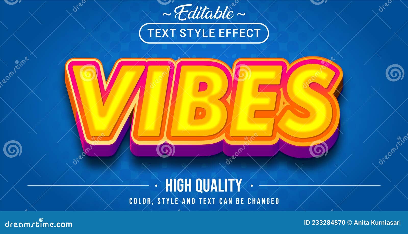 Fun Vibes Text Effect - Editable Text Effect Stock Vector ...
