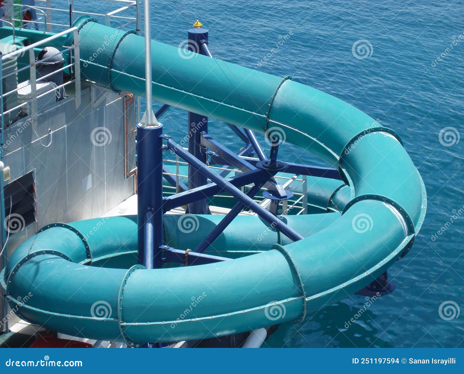 Fun in the Water, a Blue Snakeing Waterchute Stock Photo - Image of ...