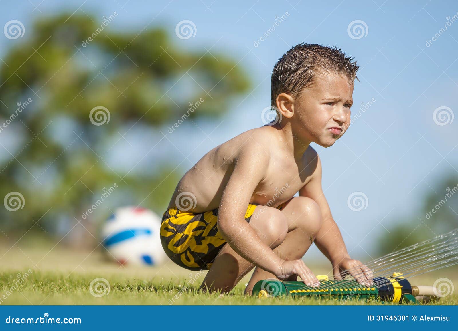Fun with water stock image. Image of cheerful, little - 31946381