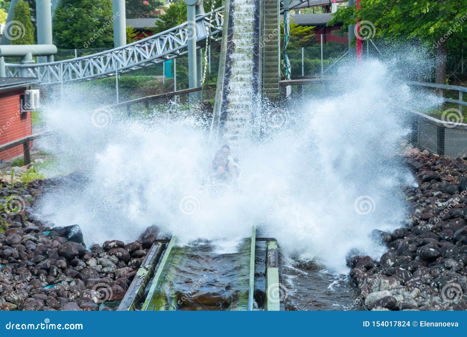 Fun Water Ride Log River in Amusement Park at Summer Editorial Stock ...