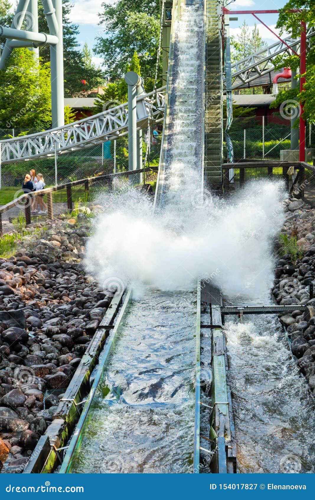 Fun Water Ride Log River in Amusement Park at Summer Editorial ...