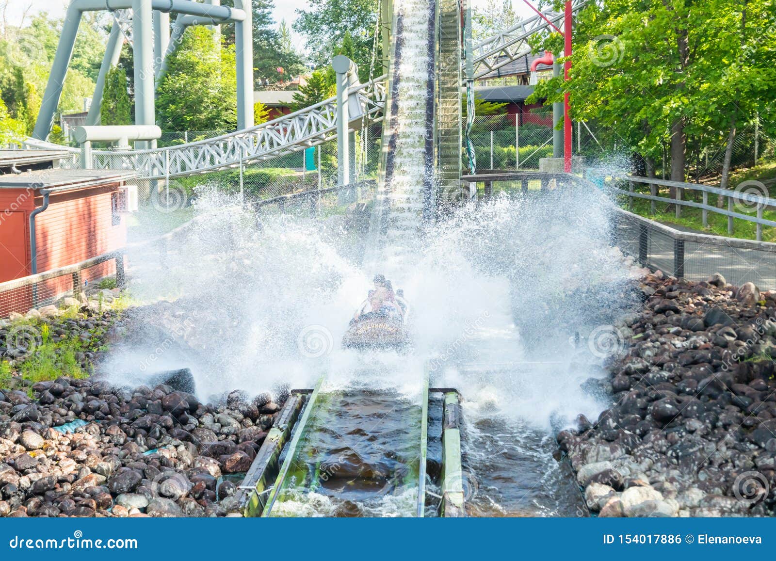 Fun Water Ride Log River in Amusement Park at Summer Editorial Photo ...