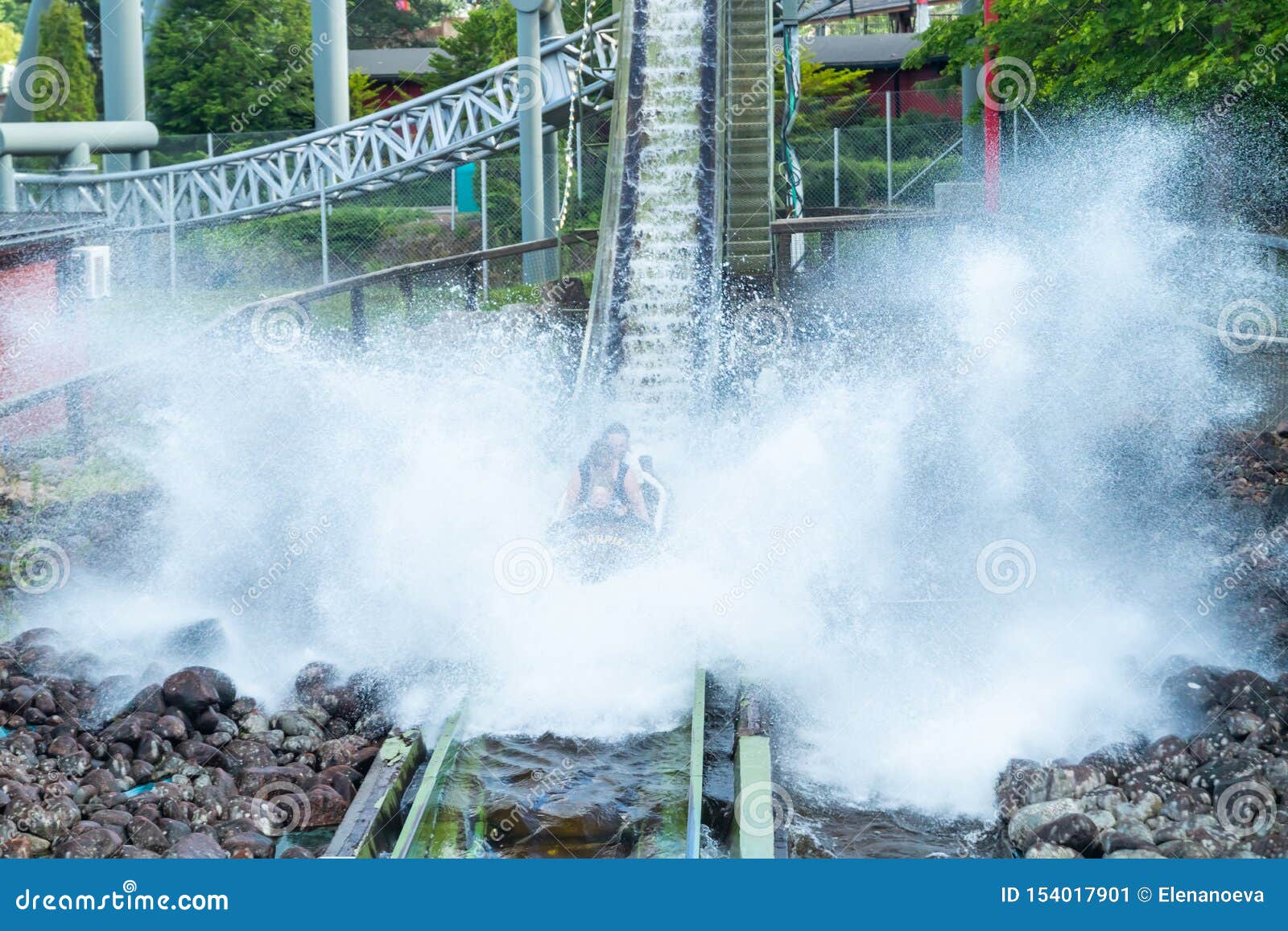 Fun Water Ride Log River in Amusement Park at Summer Editorial Photo ...